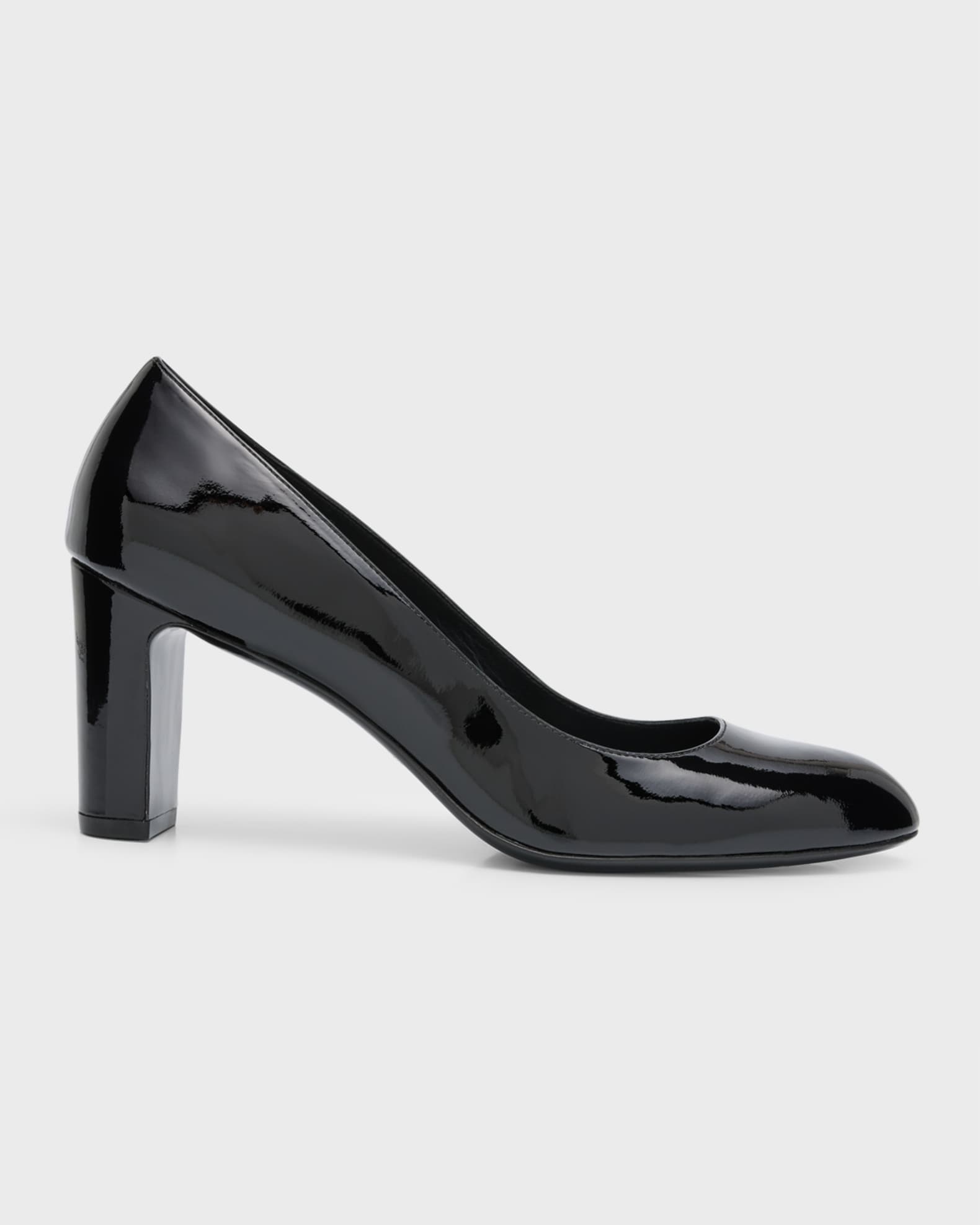 Stuart Weitzman Vida Patent Block-Heel Pumps | Neiman Marcus