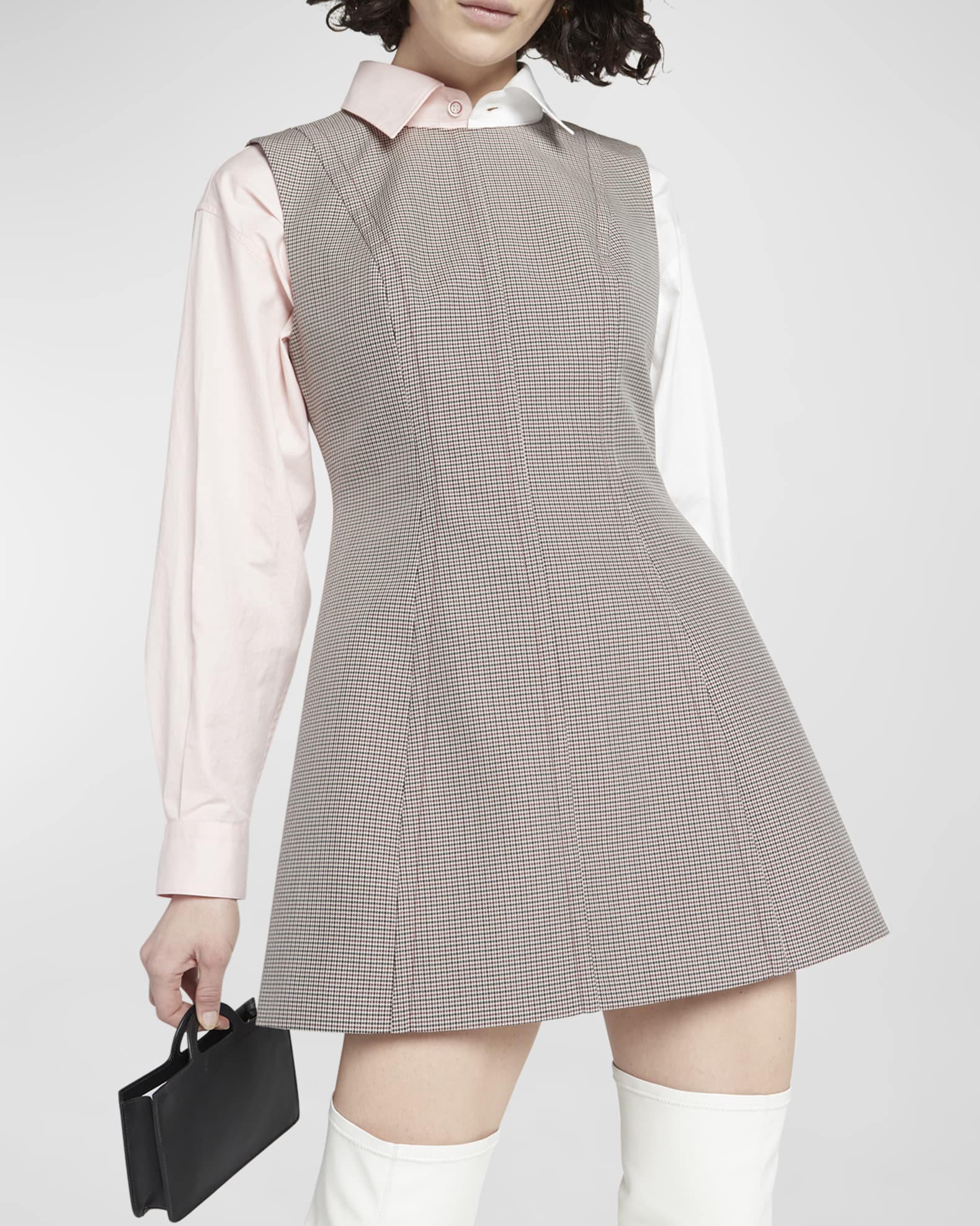 Marni Wool Check Mini Dress | Neiman Marcus