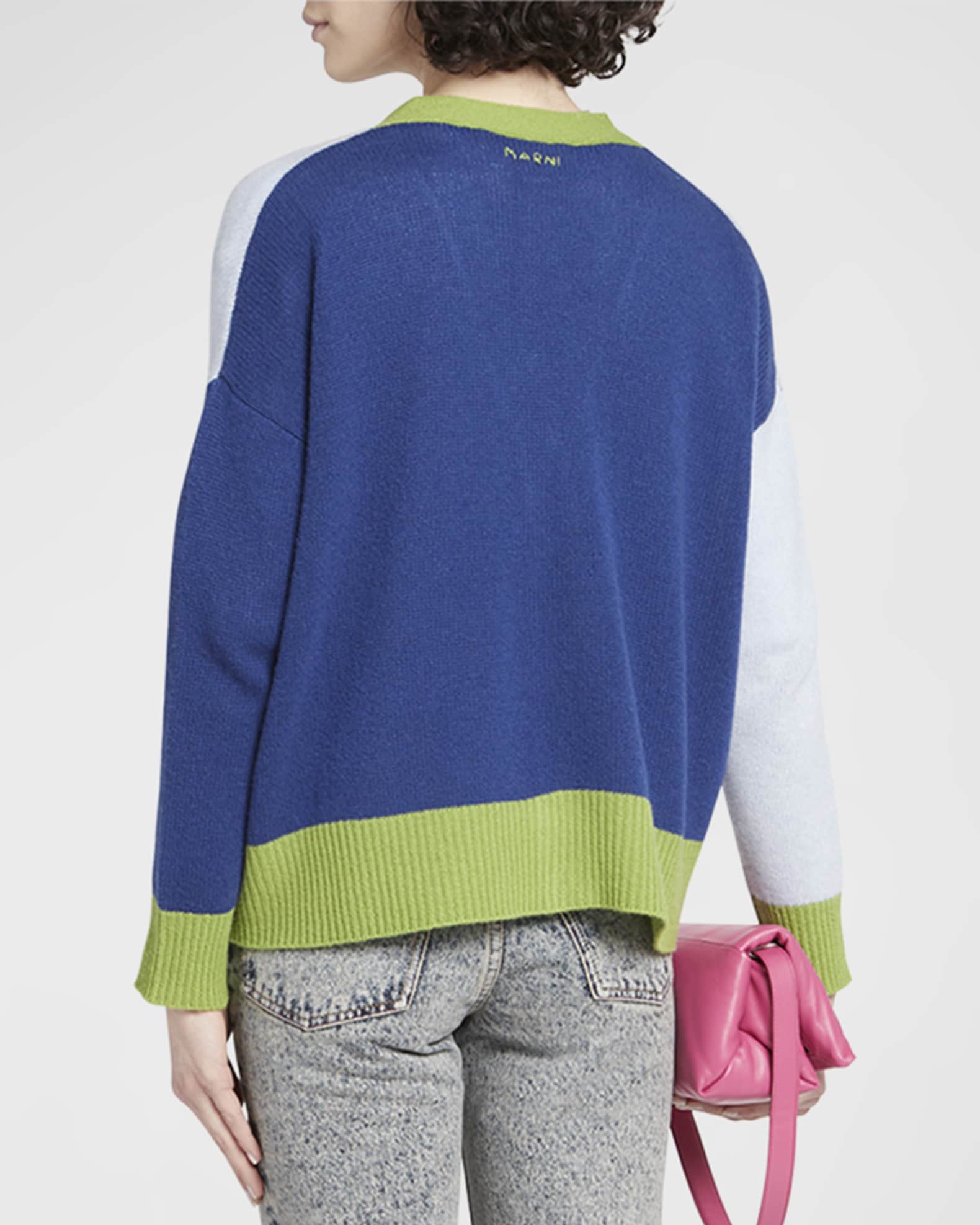 Marni Colorblock Cashmere Knit Cardigan | Neiman Marcus