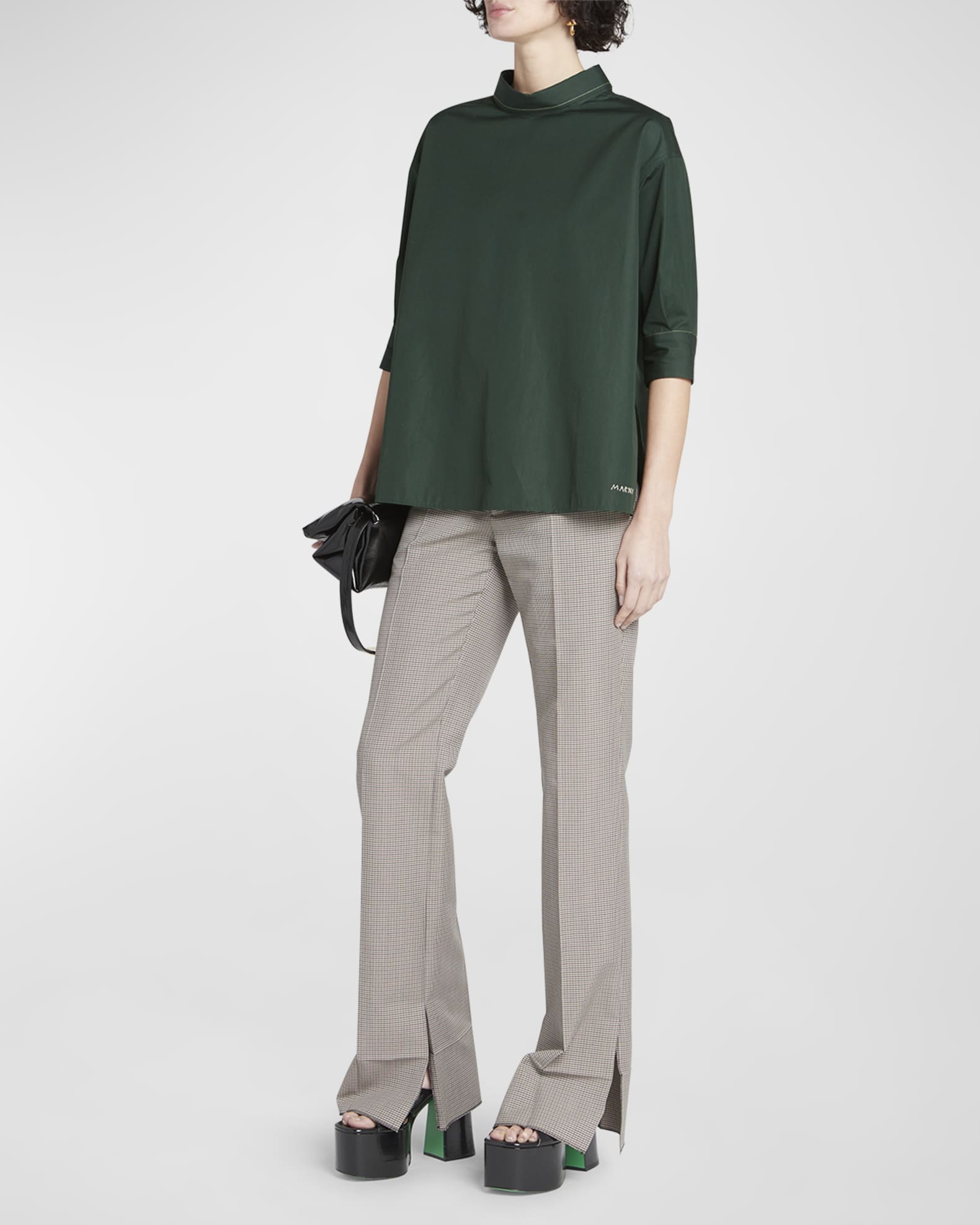 Marni Backwards Button-Up Top | Neiman Marcus