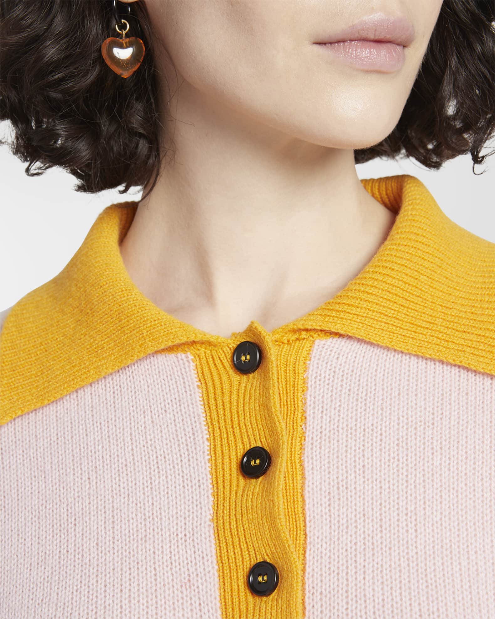Marni Colorblock Cashmere Polo Sweater | Neiman Marcus