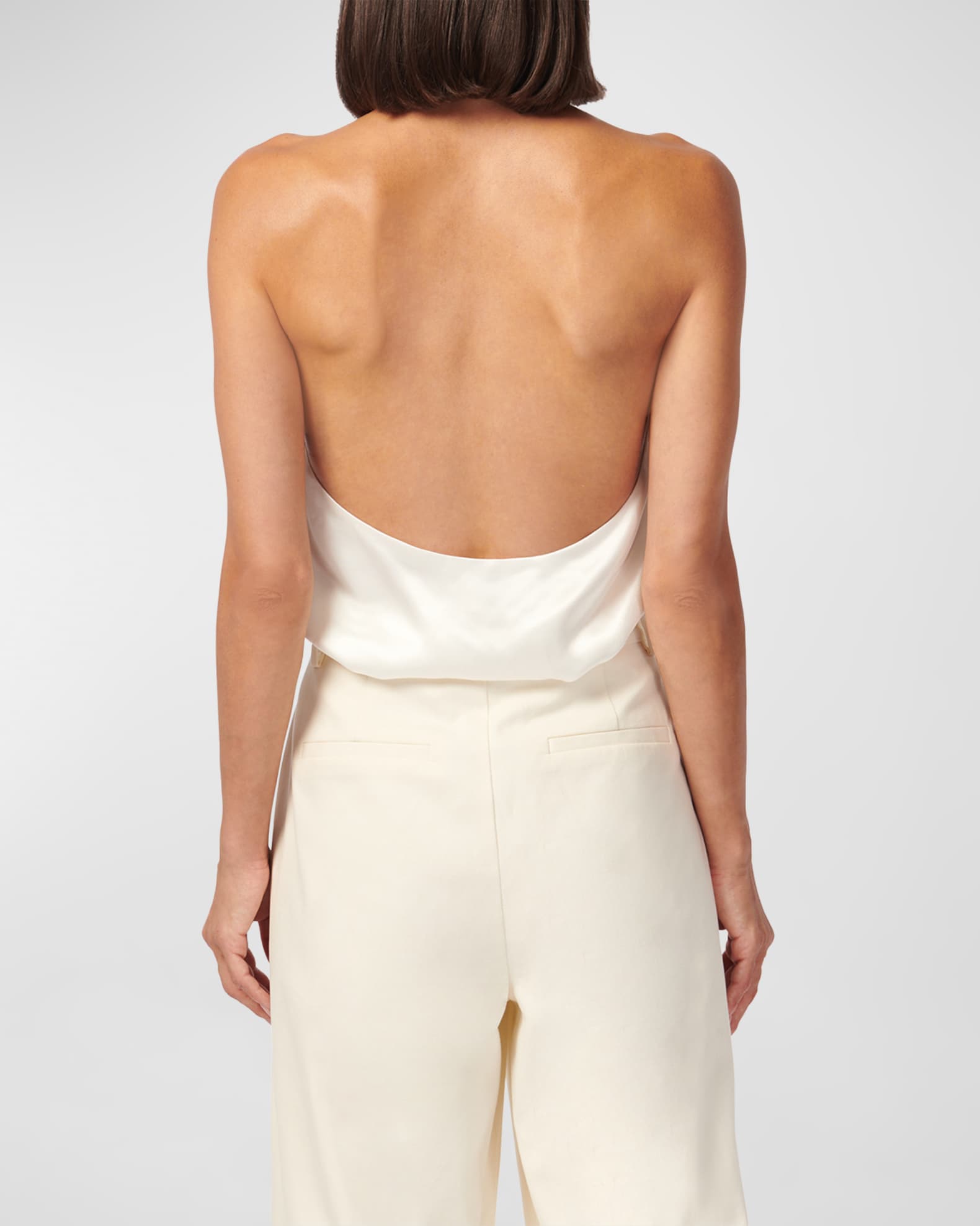 Cami NYC Thandar Rosette Satin Halter Cami | Neiman Marcus