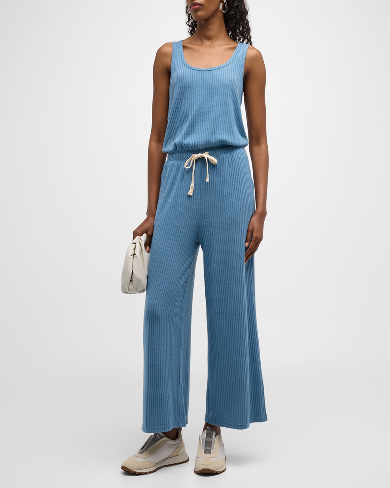 Spiritual Gangster Ballet Rib Wide-Leg Perfect Jumpsuit | Neiman Marcus