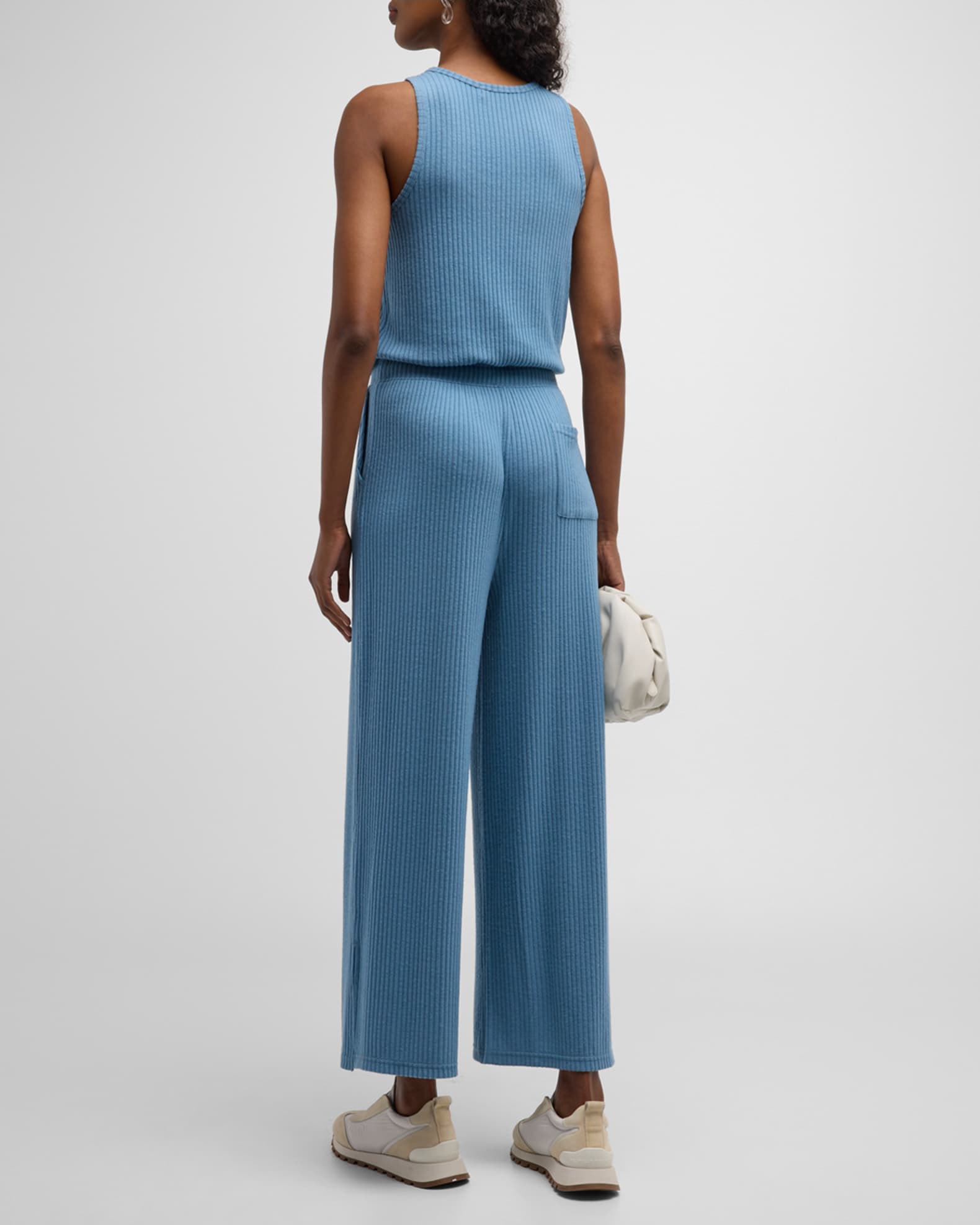 Spiritual Gangster Ballet Rib Wide-Leg Perfect Jumpsuit | Neiman Marcus