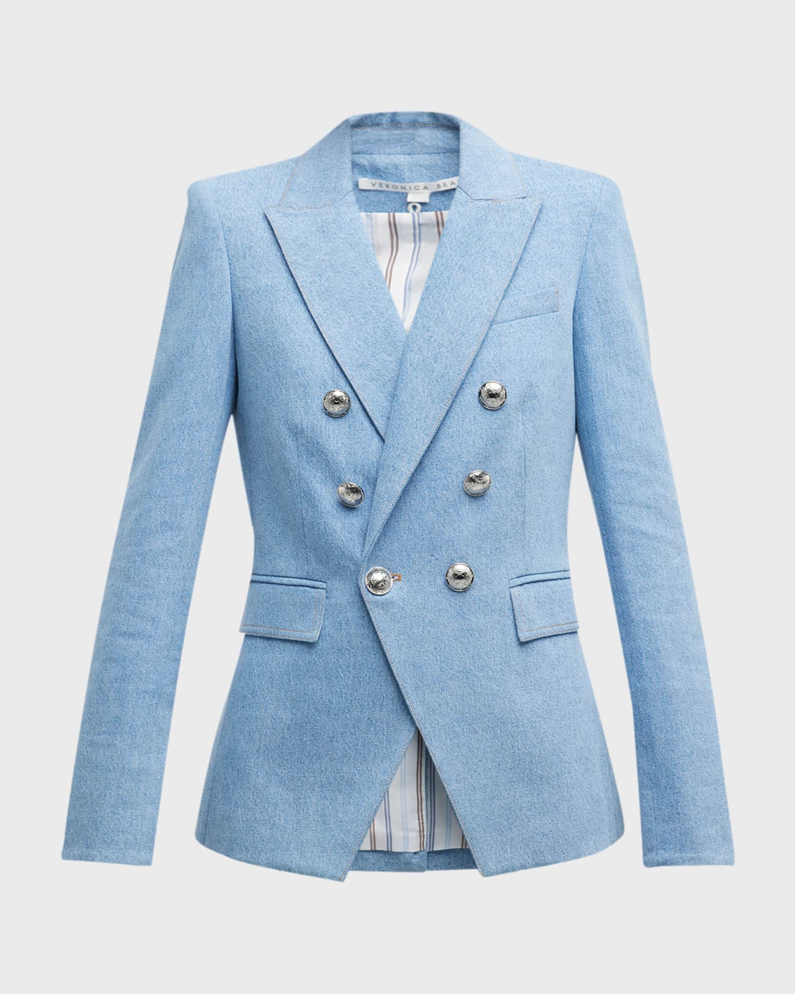 Veronica Beard Miller Denim Dickey Jacket | Neiman Marcus