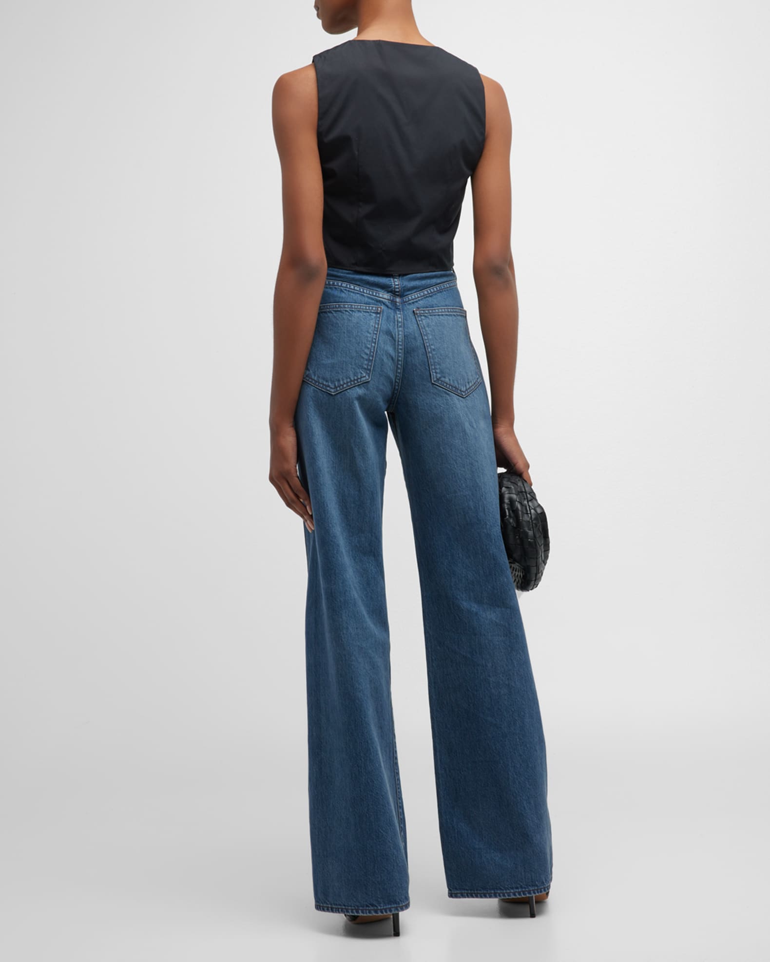 Veronica Beard Shenari Button-Front Crop Top | Neiman Marcus