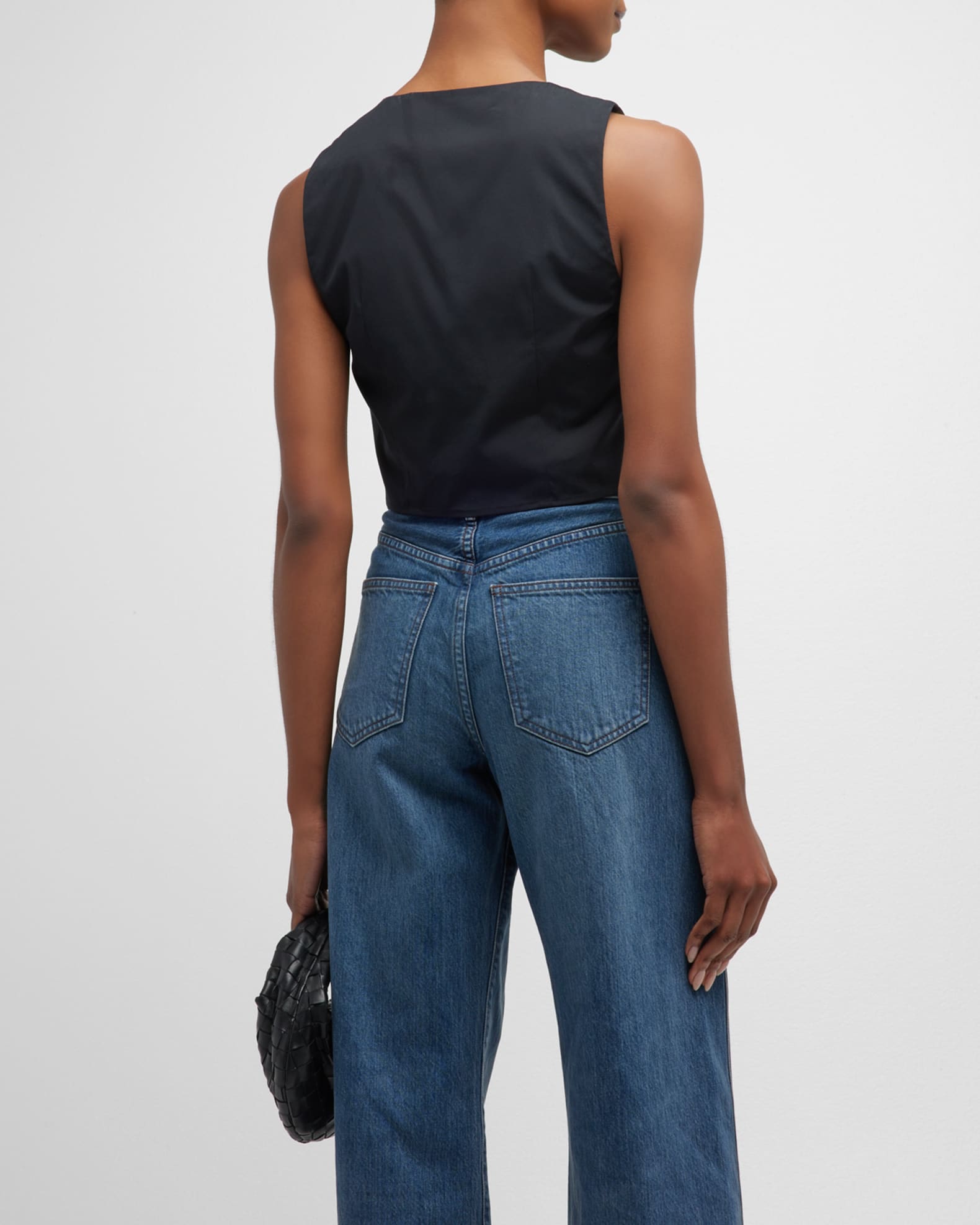 Veronica Beard Shenari Button-Front Crop Top | Neiman Marcus