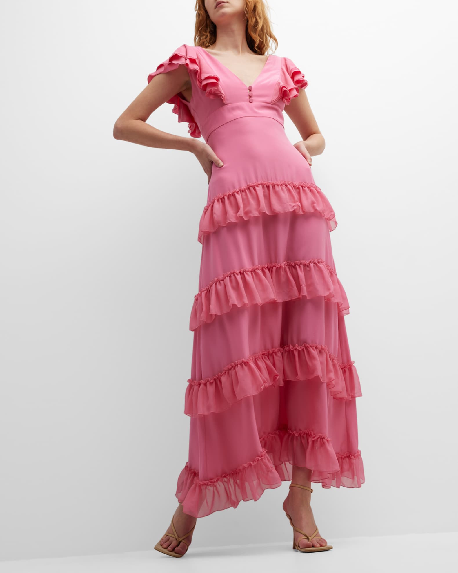 Figue Frida Tiered Ruffle Maxi Dress | Neiman Marcus