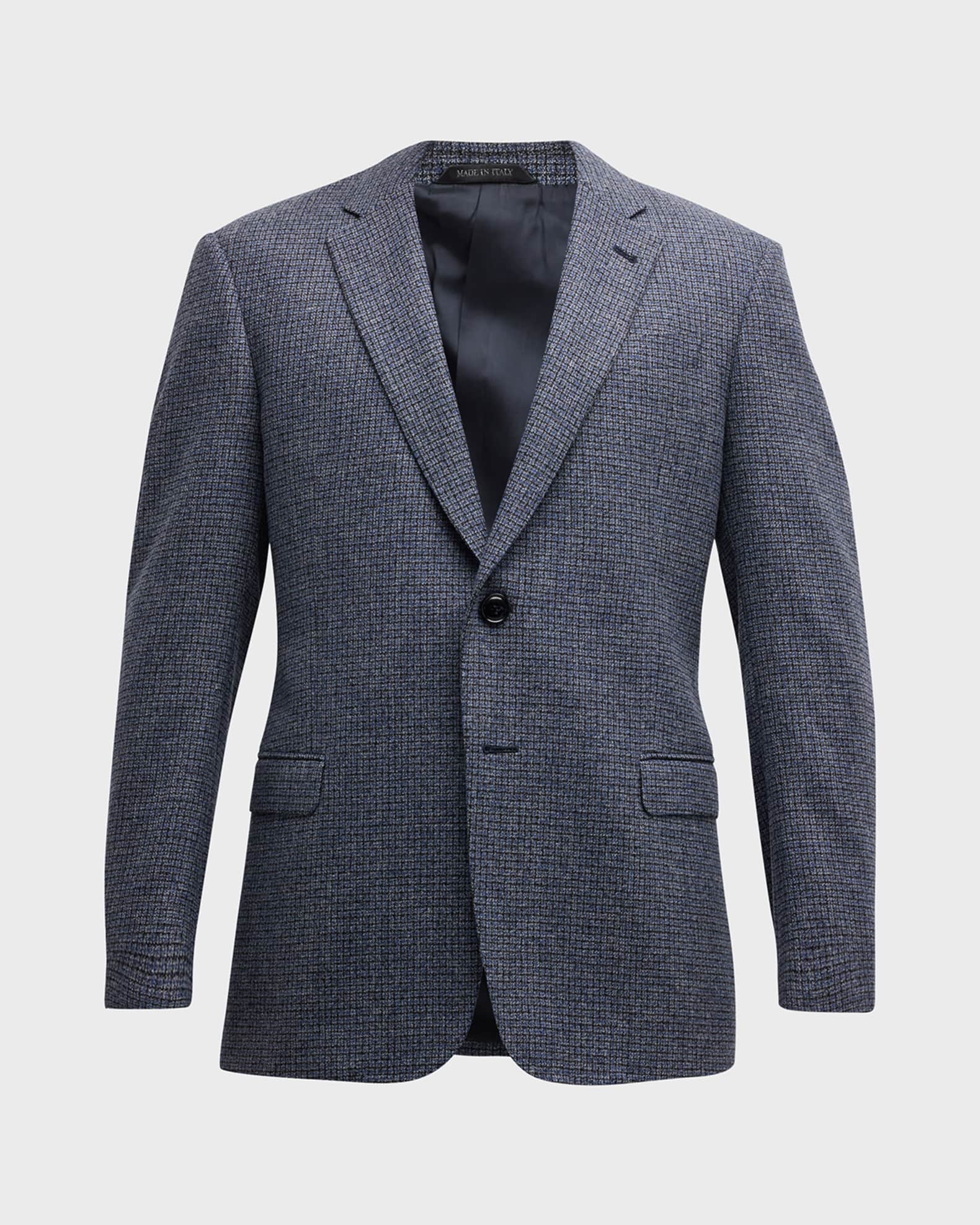 Giorgio Armani Men's Plaid Wool Cashmere Blazer | Neiman Marcus