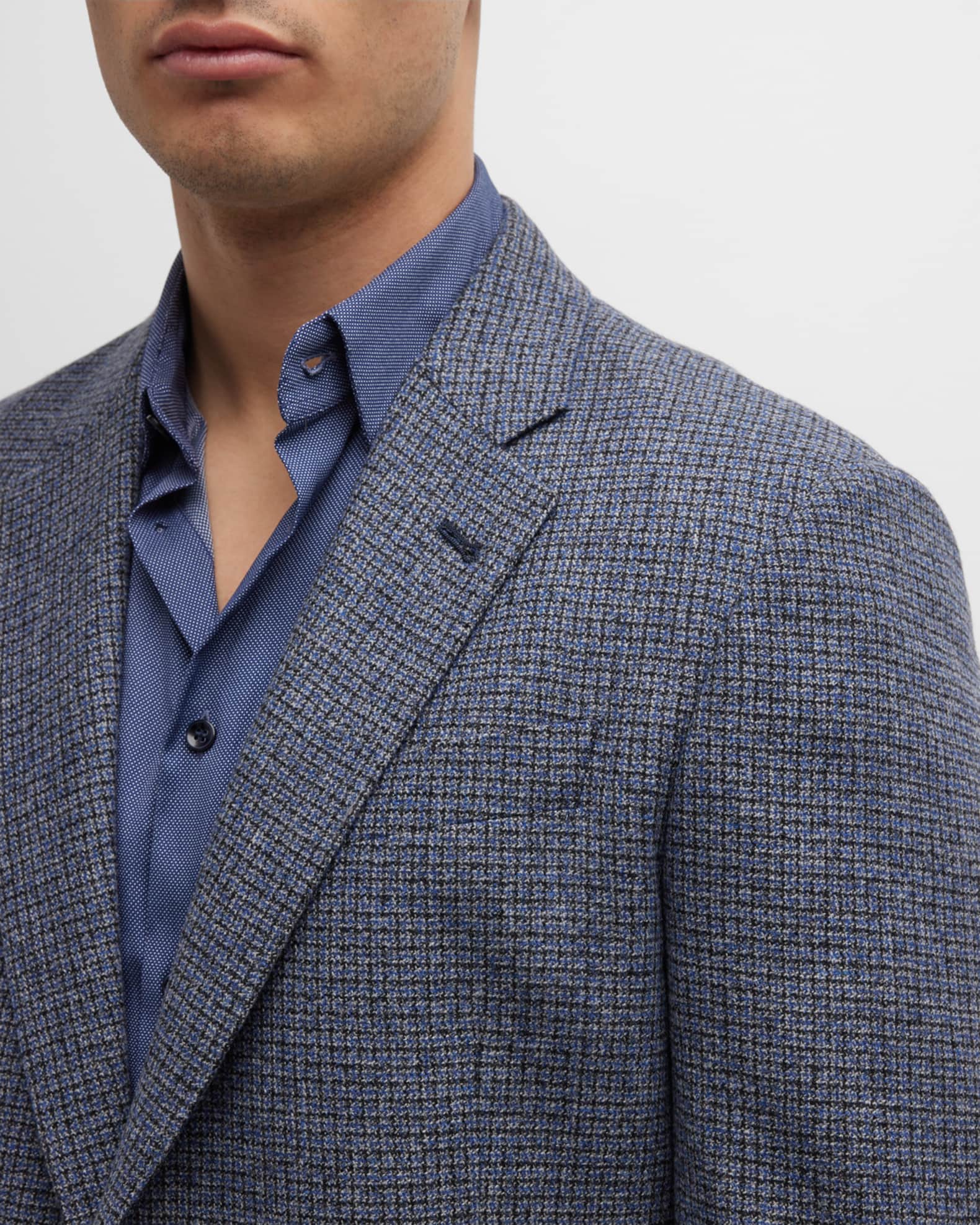 Giorgio Armani Men's Plaid Wool Cashmere Blazer | Neiman Marcus