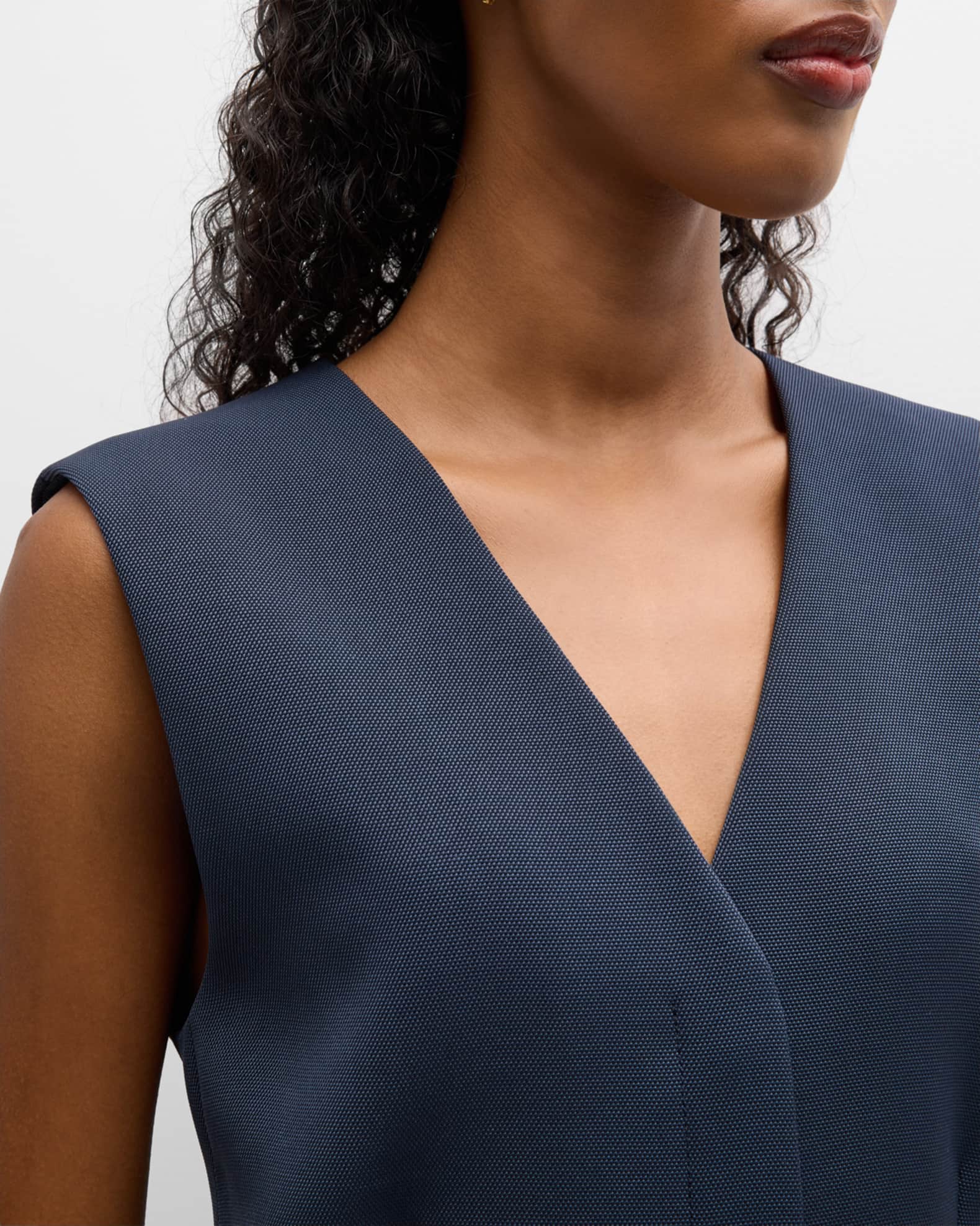 Theory Slim Oxford Crepe Vest | Neiman Marcus