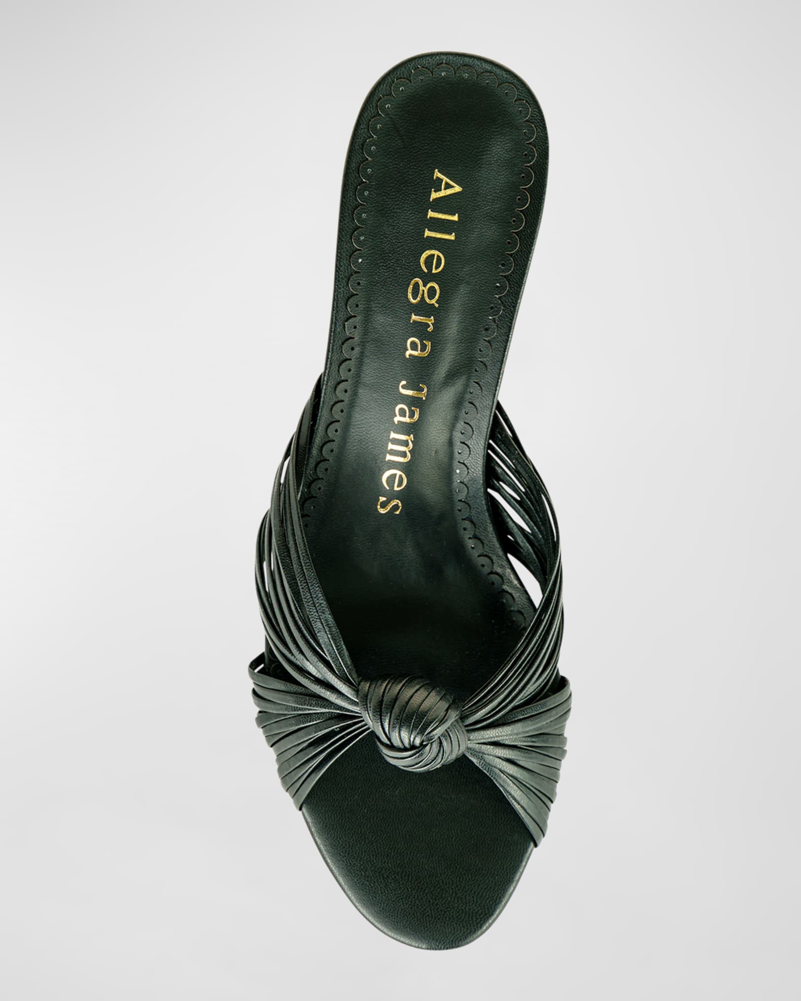 Allegra James Sophie Knotted Block-Heel Mules | Neiman Marcus