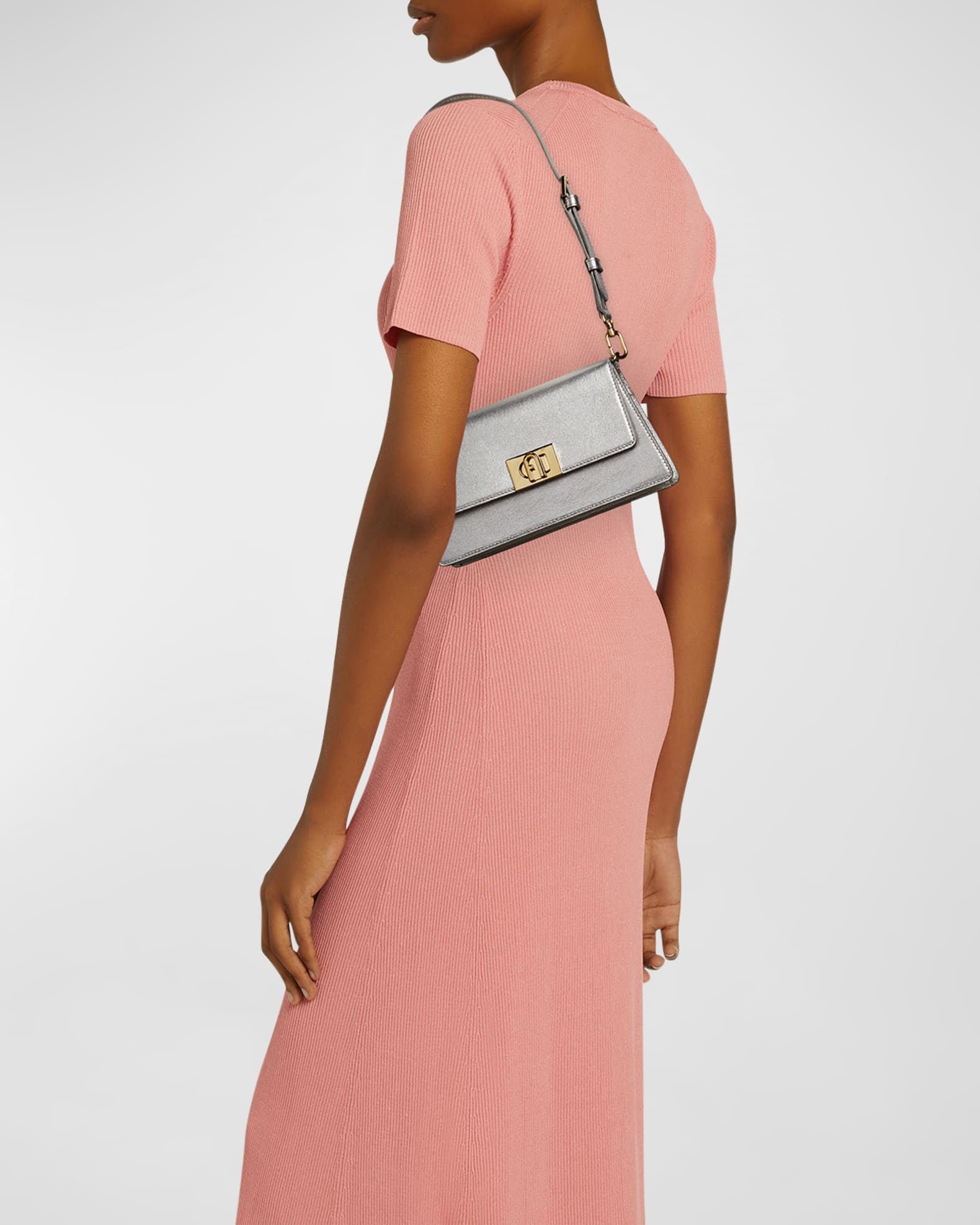 Furla Zoe Mini Metallic Leather Shoulder Bag | Neiman Marcus