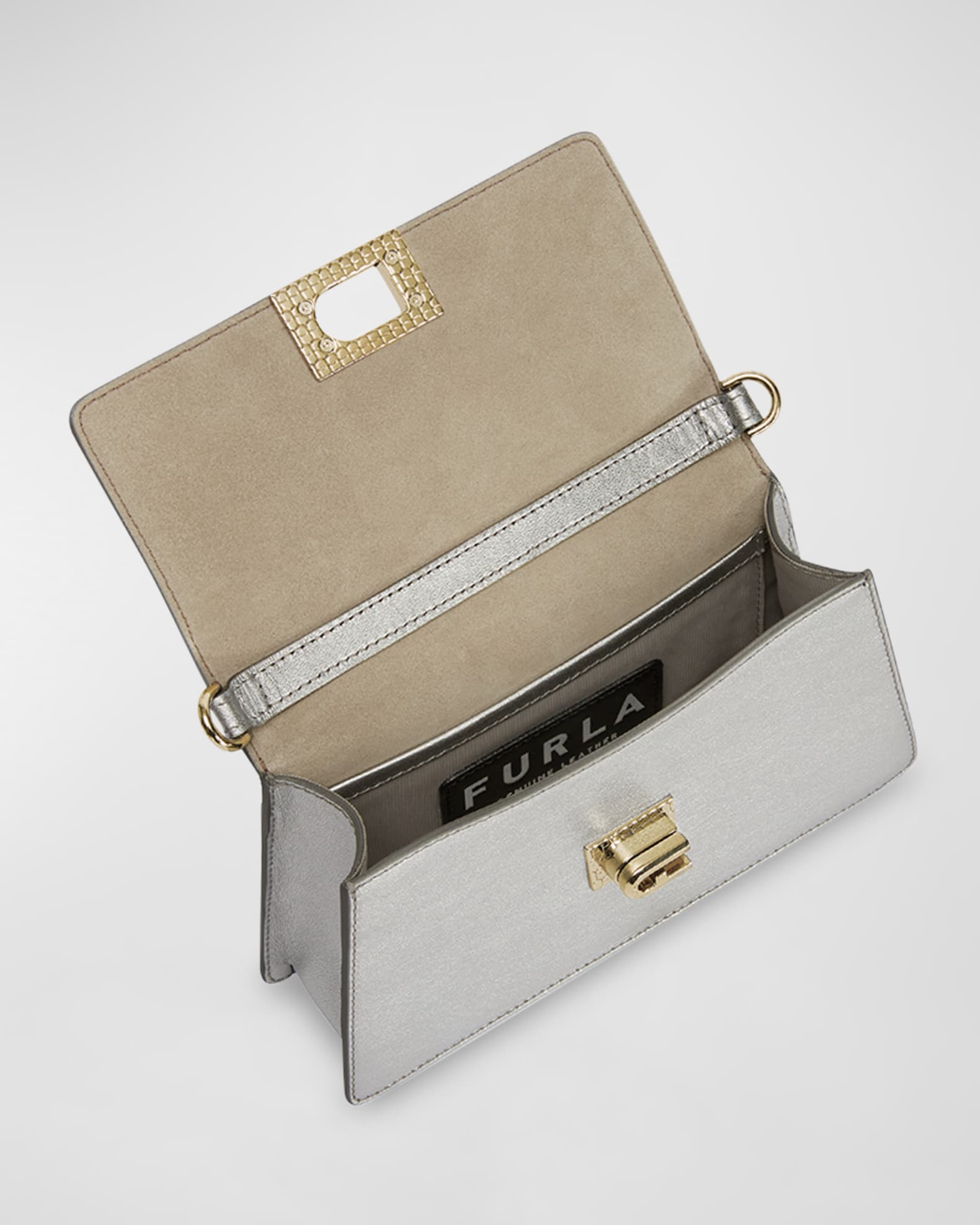 Furla Zoe Mini Metallic Leather Shoulder Bag | Neiman Marcus