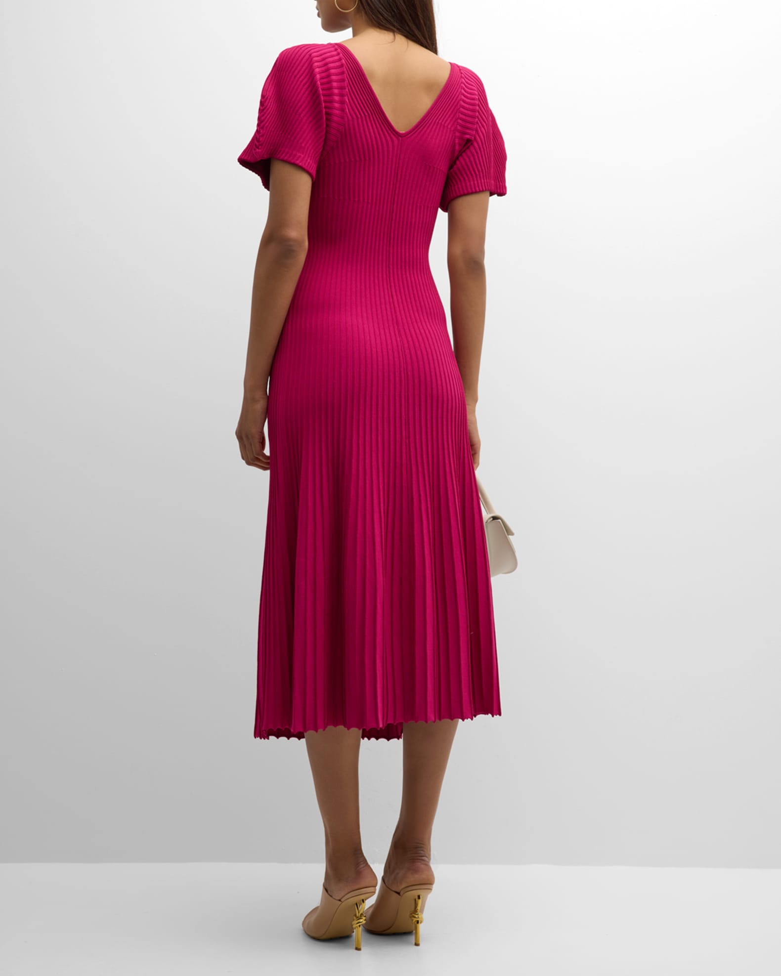 Cult Gaia Halsey Rib Knit Button Front Midi Dress Neiman Marcus