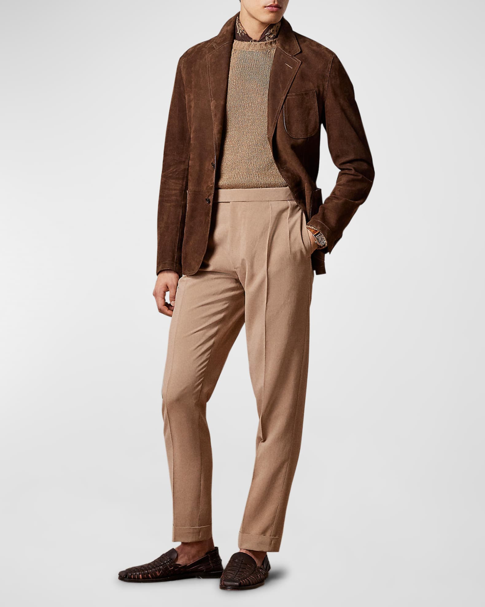Ralph Lauren Purple Label Men's Stewart Suede Deconstructed Blazer ...