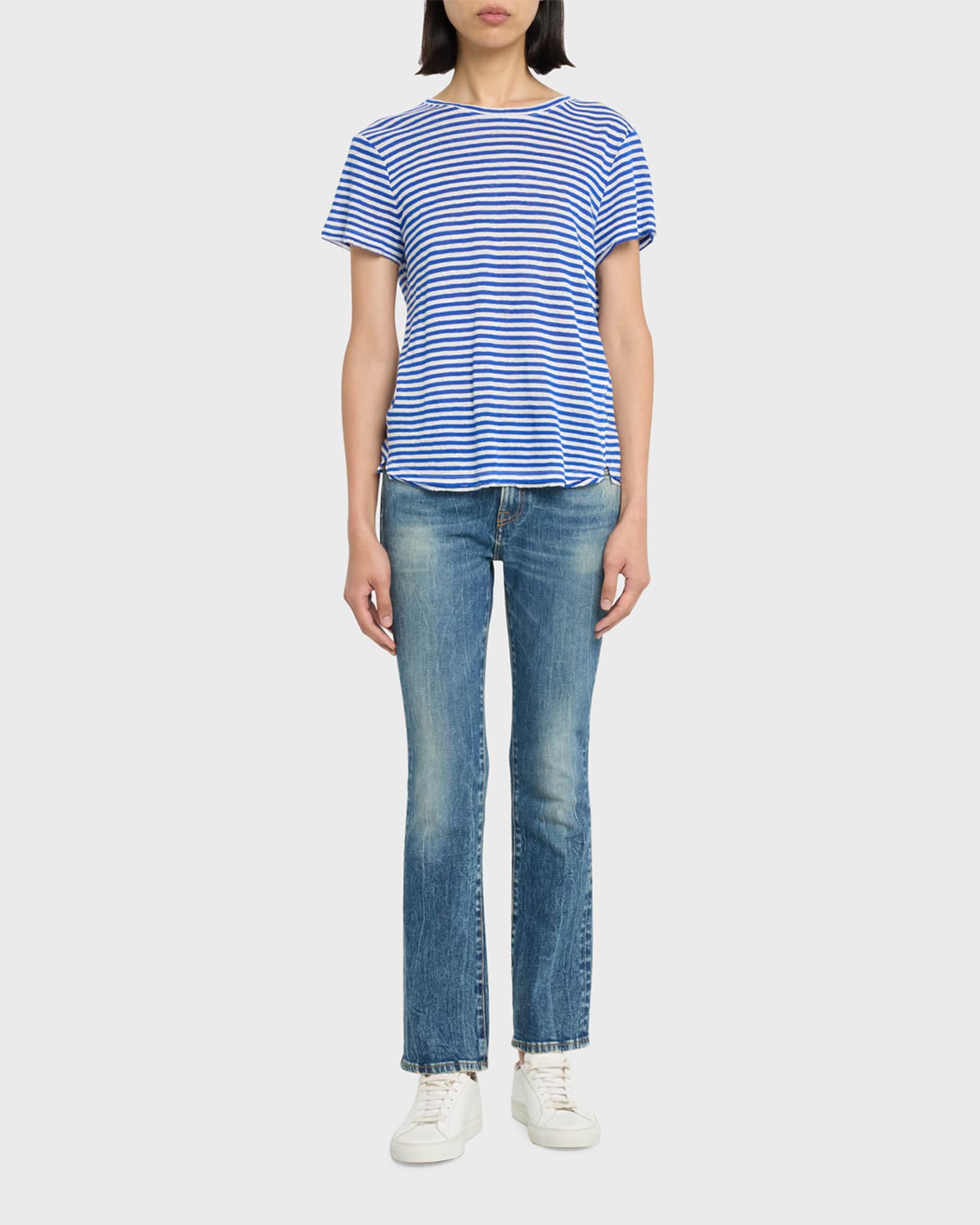 FRAME Easy True Stripe Tee | Neiman Marcus