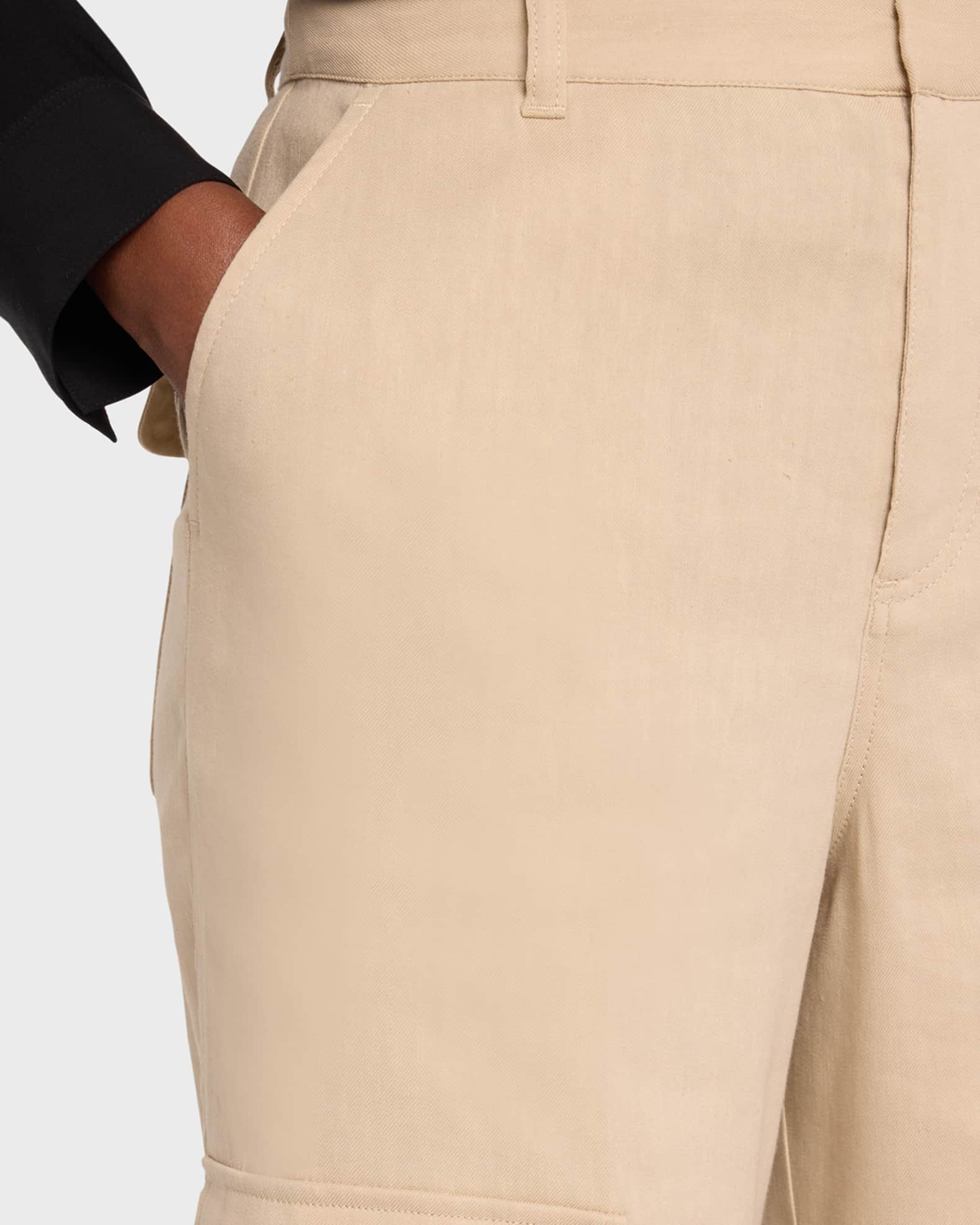 FRAME Linen-Blend Cargo Pants | Neiman Marcus