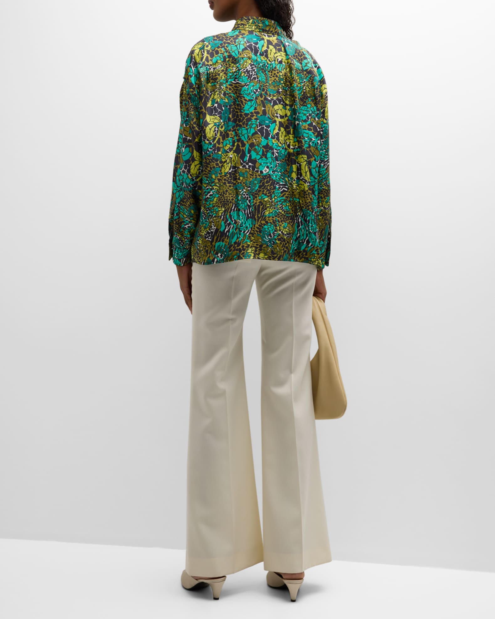 Max Mara Taro Button-Front Silk Shirt | Neiman Marcus