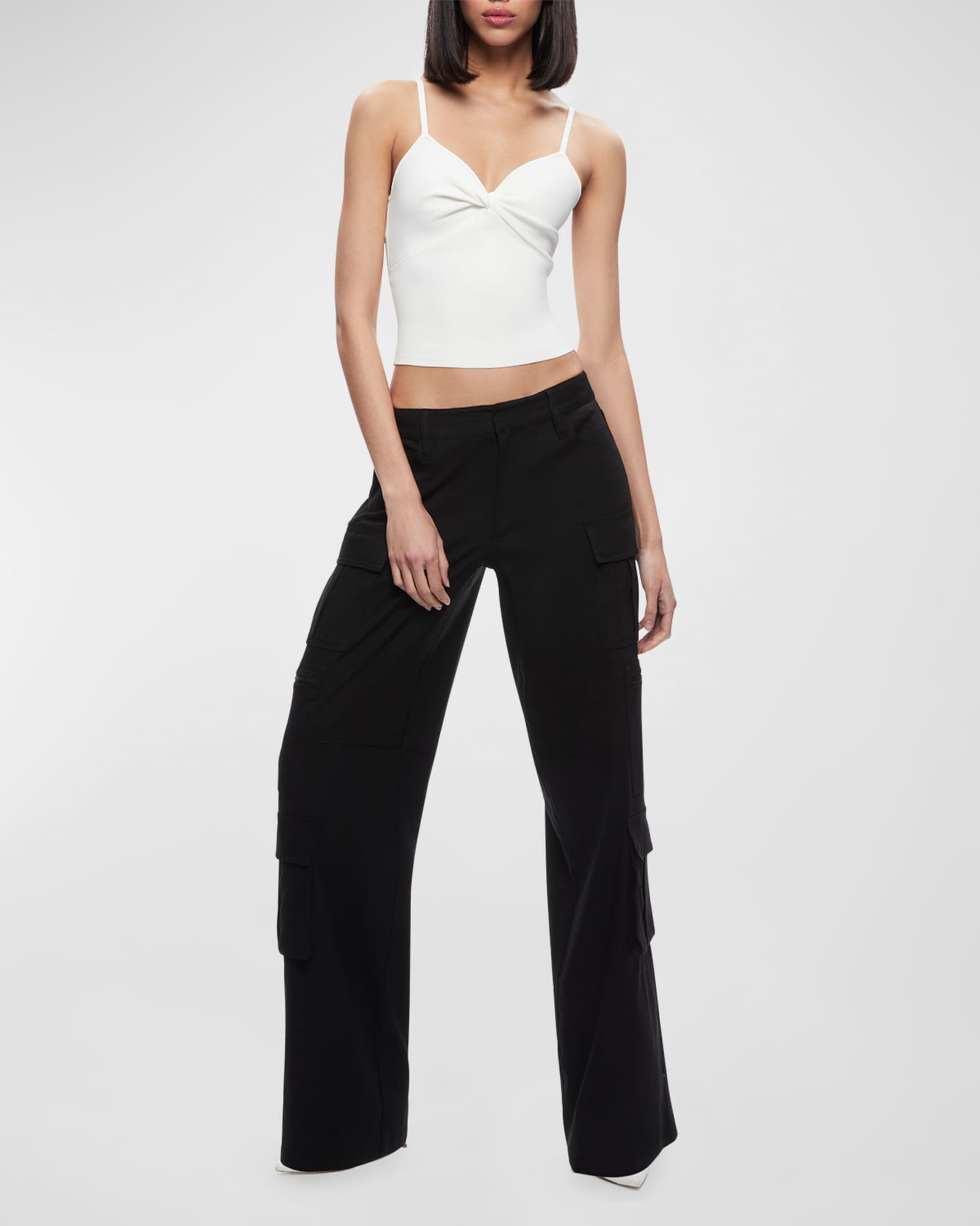 Alice + Olivia Rhona Twist-Front Tank Top | Neiman Marcus