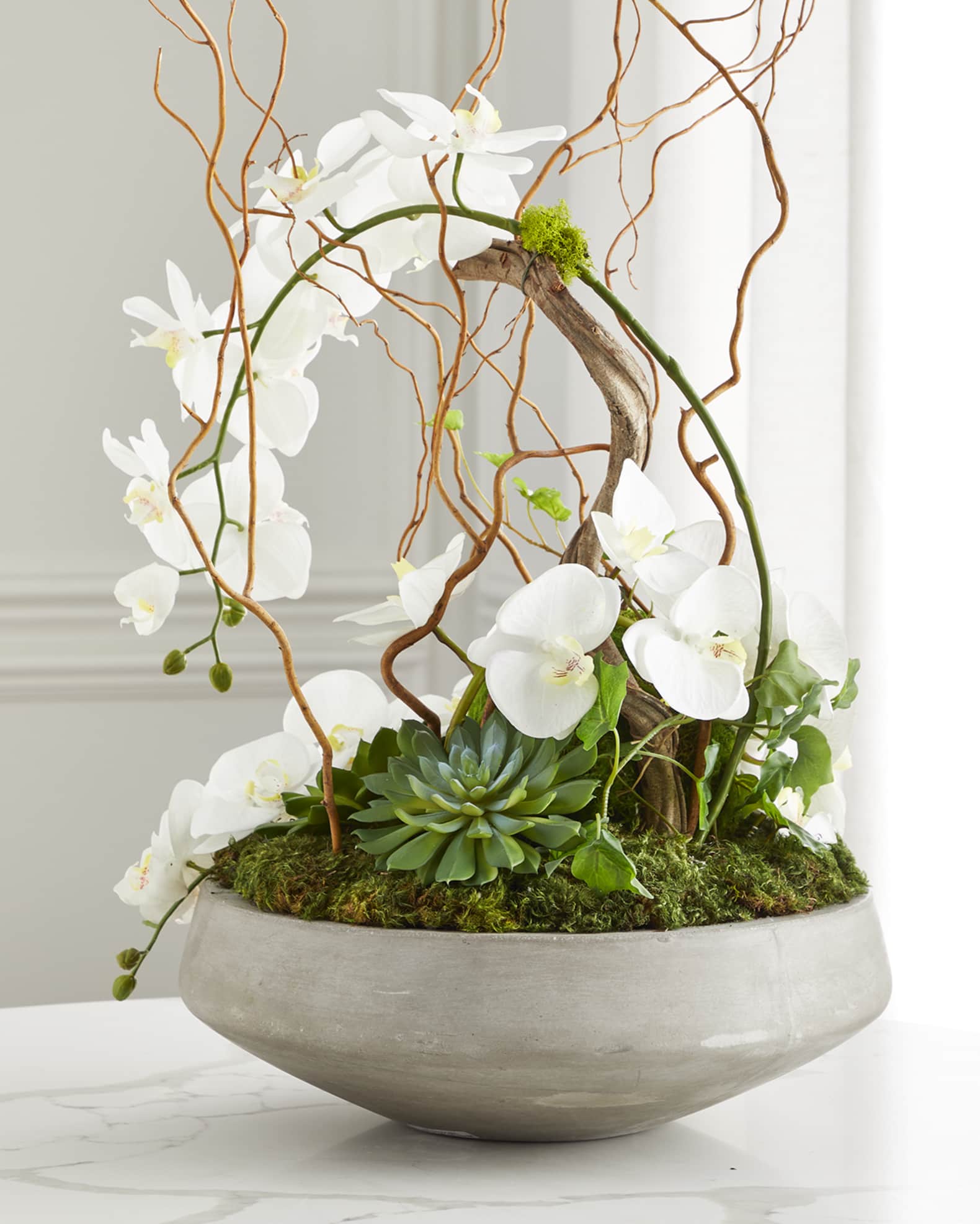 John-Richard Collection Waterfall Orchids 34" Faux Floral Arrangement ...