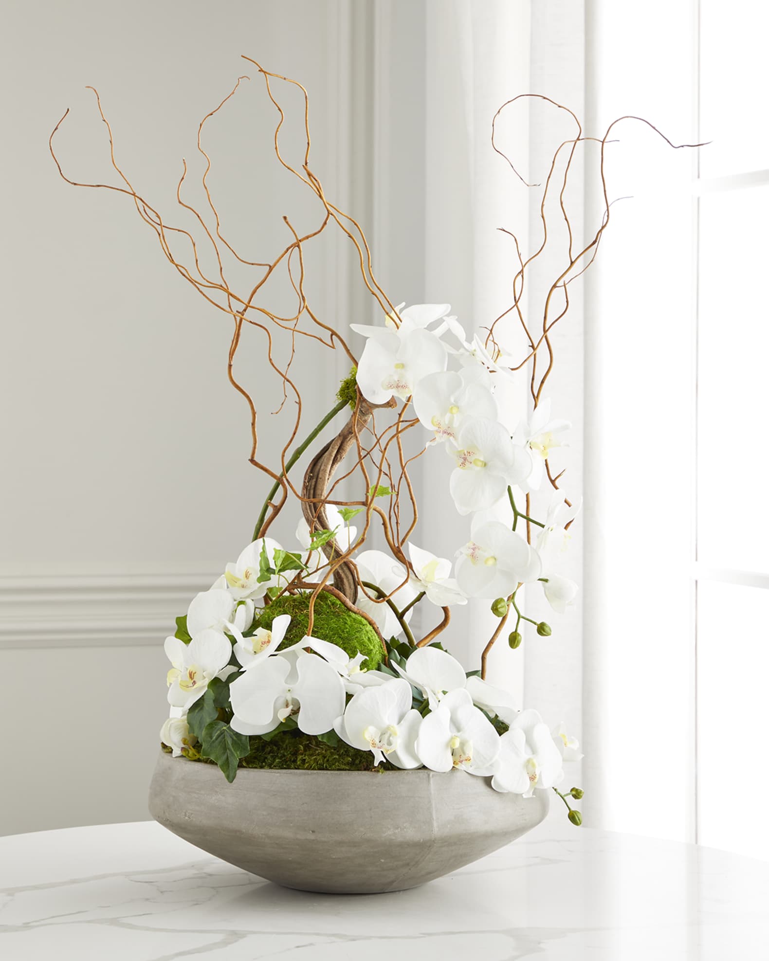 John-Richard Collection Waterfall Orchids 34" Faux Floral Arrangement ...