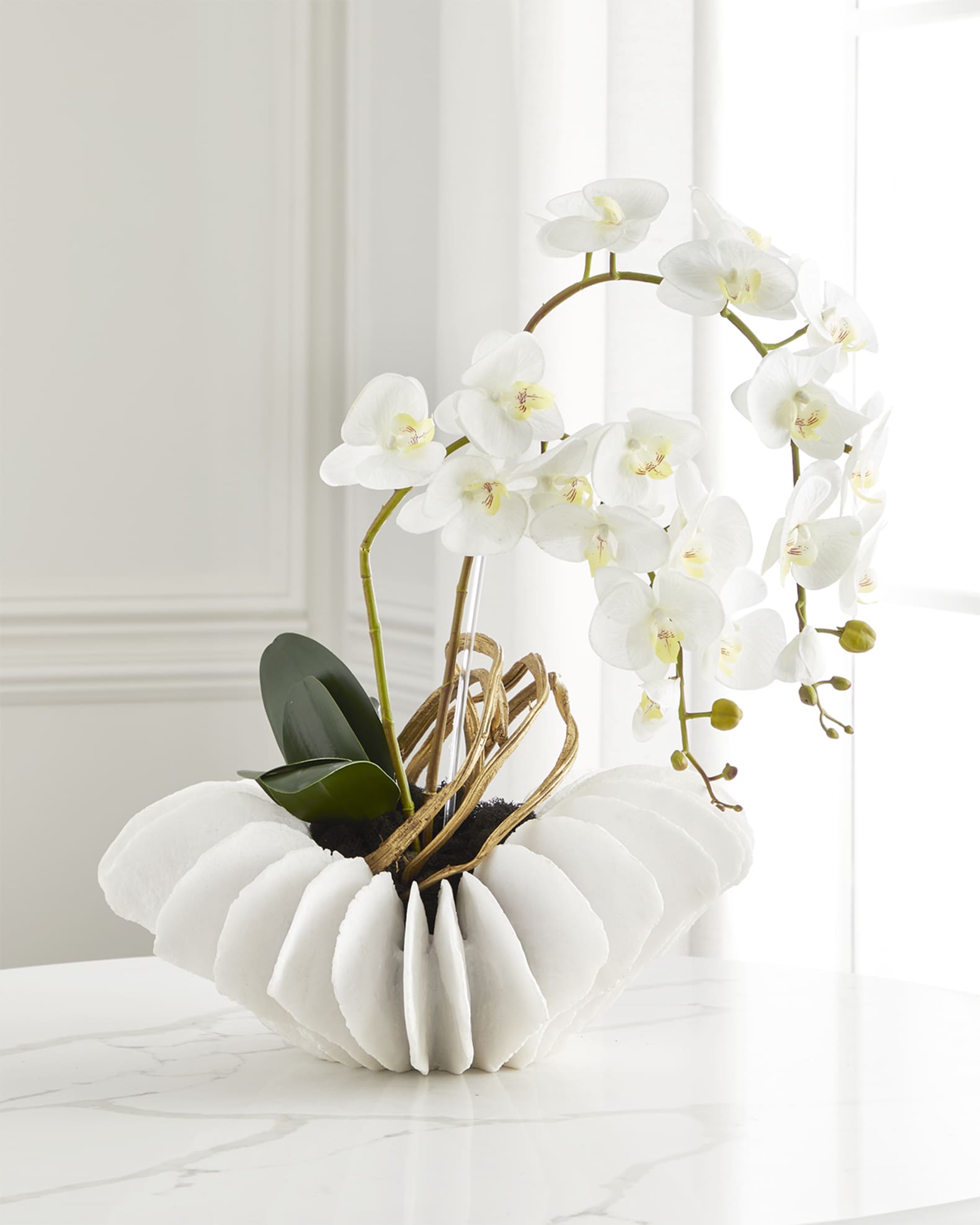 John-Richard Collection Golden Seas Faux-Floral Arrangement | Neiman Marcus