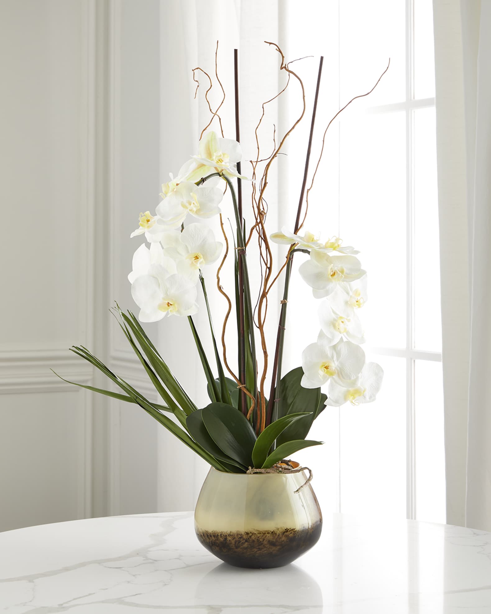 John-Richard Collection Coffee Orchids Floral Arrangement | Neiman Marcus