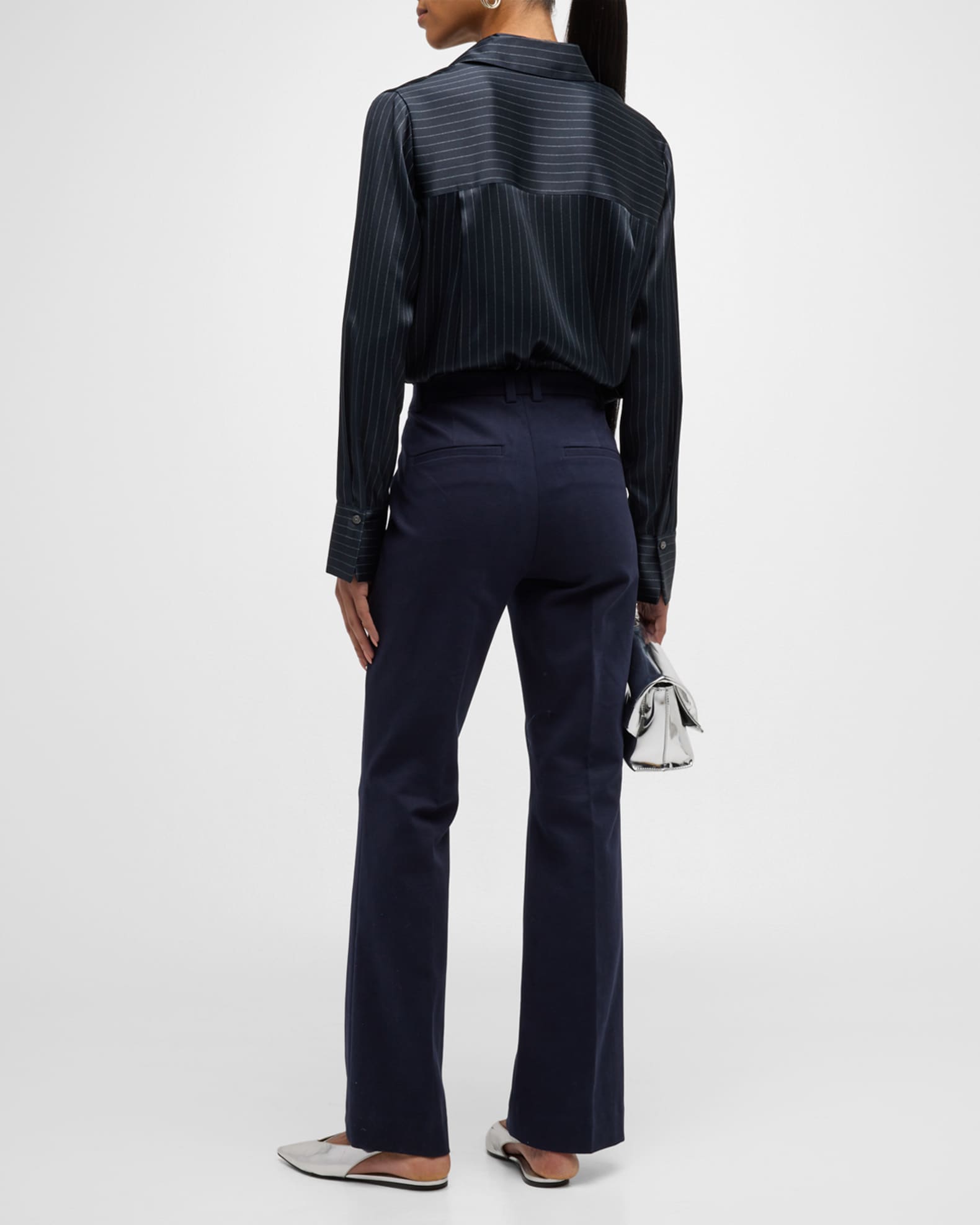 Vince Cotton Stretch Mid-Rise Bootcut Pants | Neiman Marcus