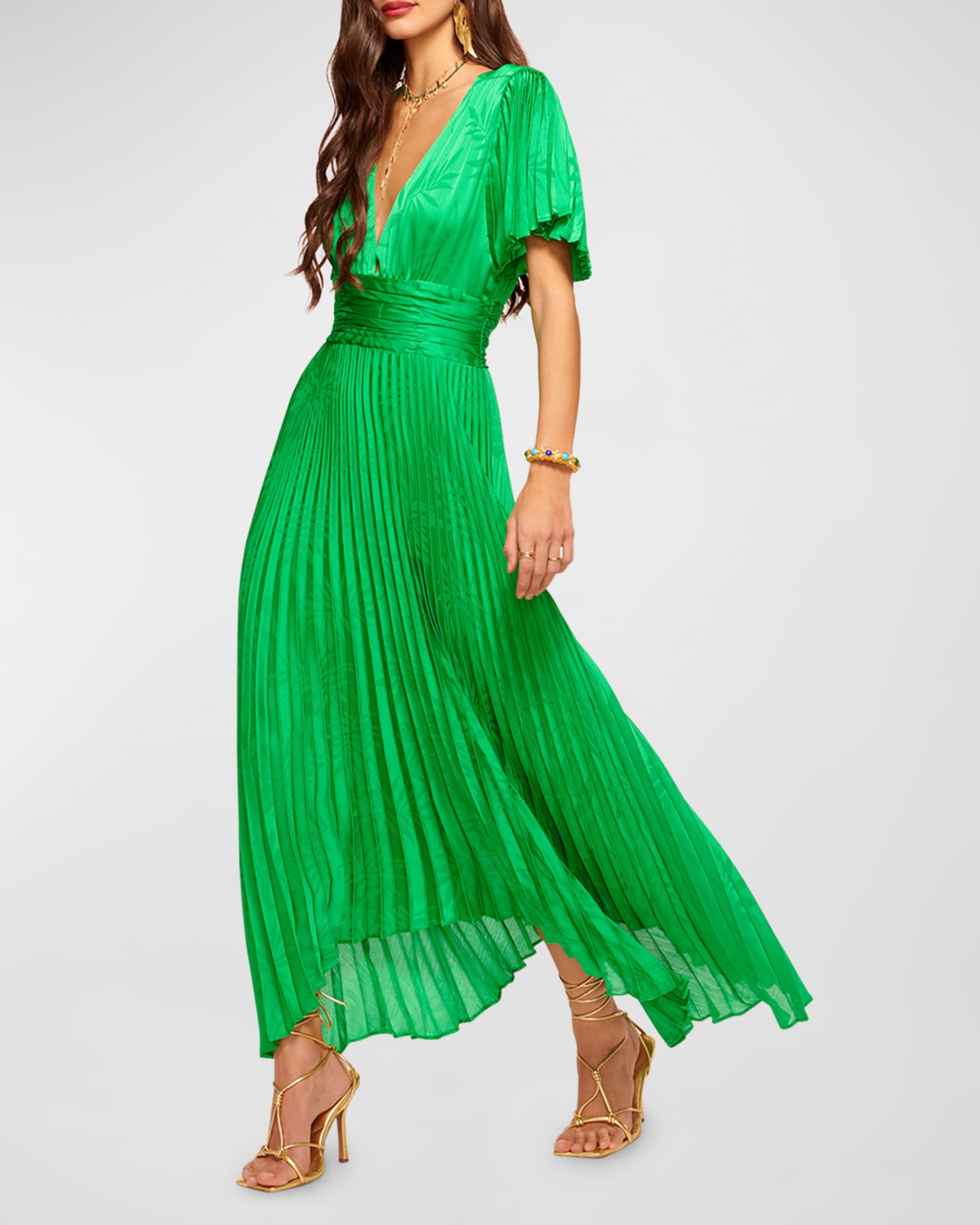Ramy Brook Larissa Pleated Satin Handkerchief Dress | Neiman Marcus