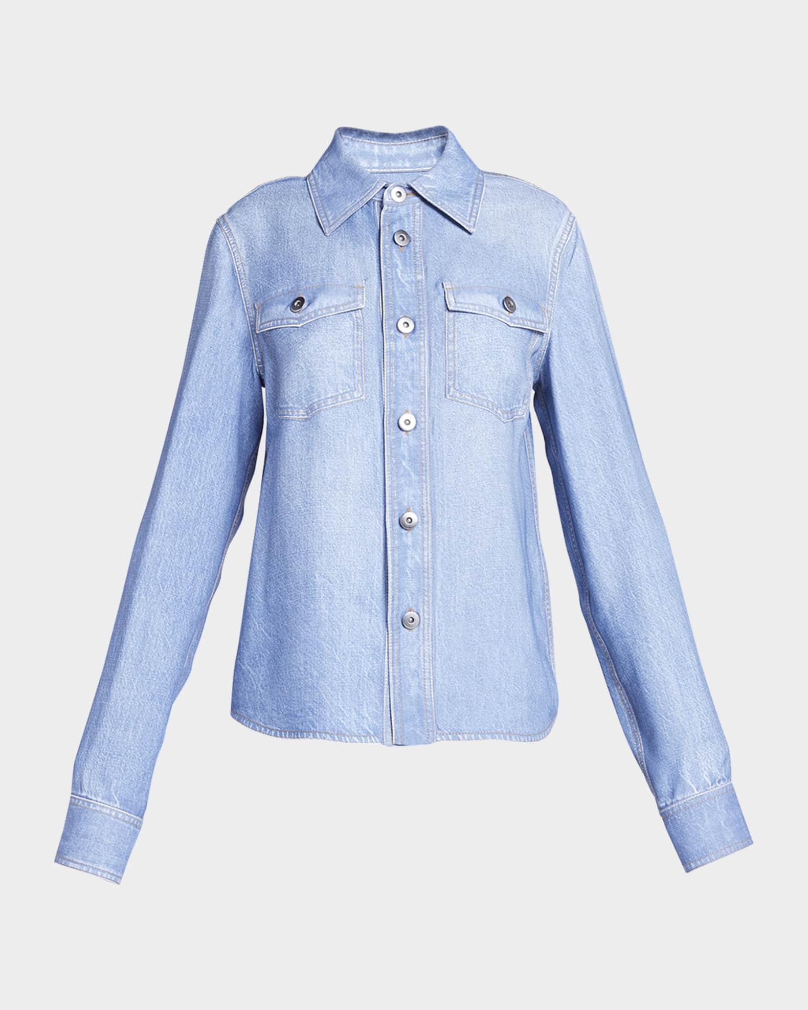 Bottega Veneta Button Down Denim Shirt | Neiman Marcus