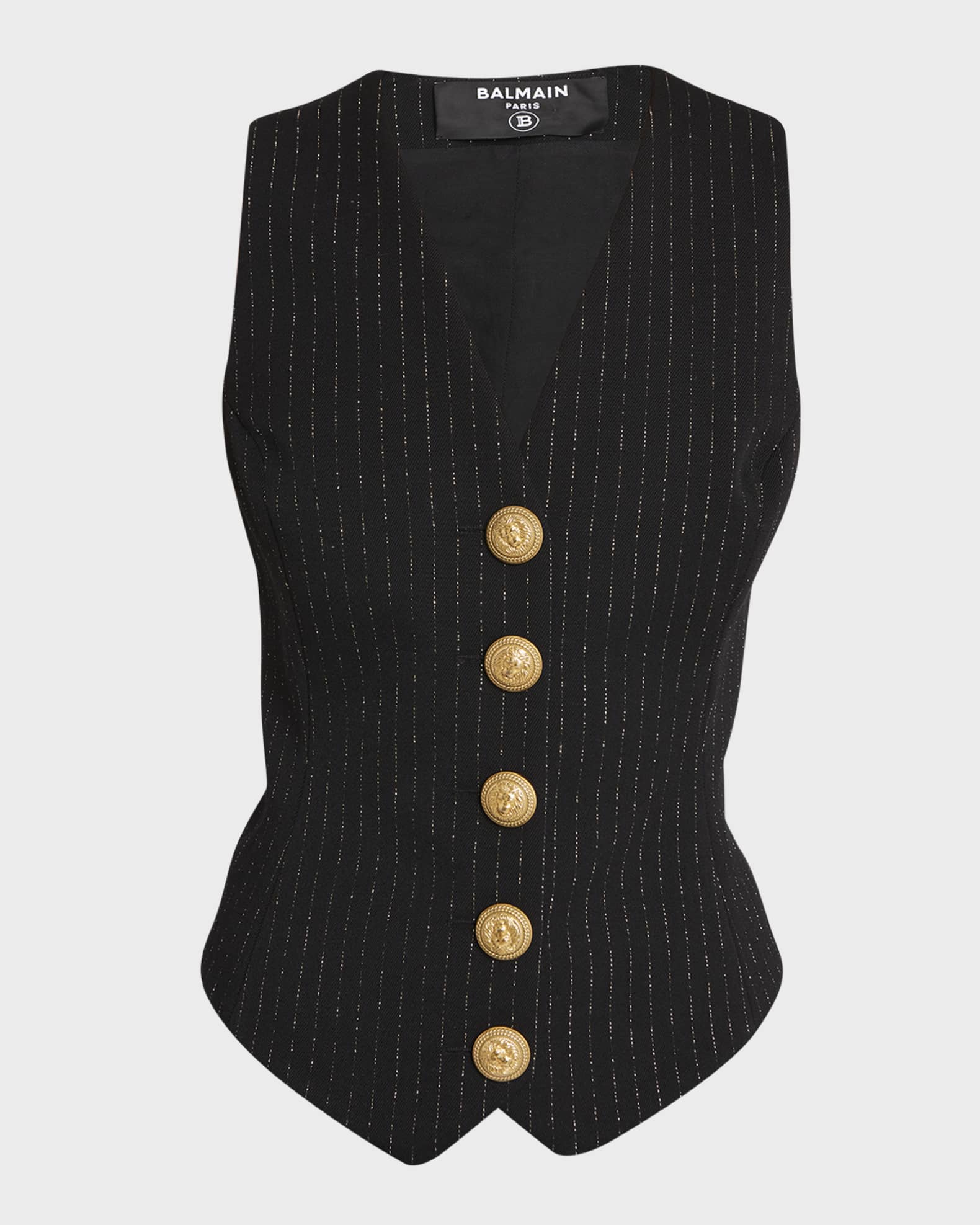 Balmain Lurex Striped Vest Top | Neiman Marcus