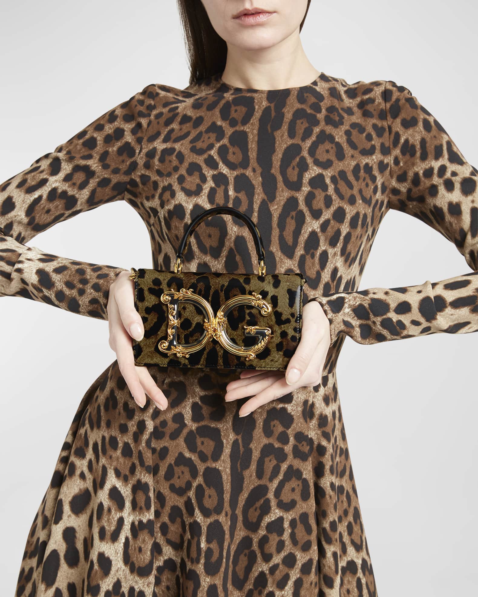 Dolce&Gabbana DG Girls Leopard Top-Handle Bag | Neiman Marcus