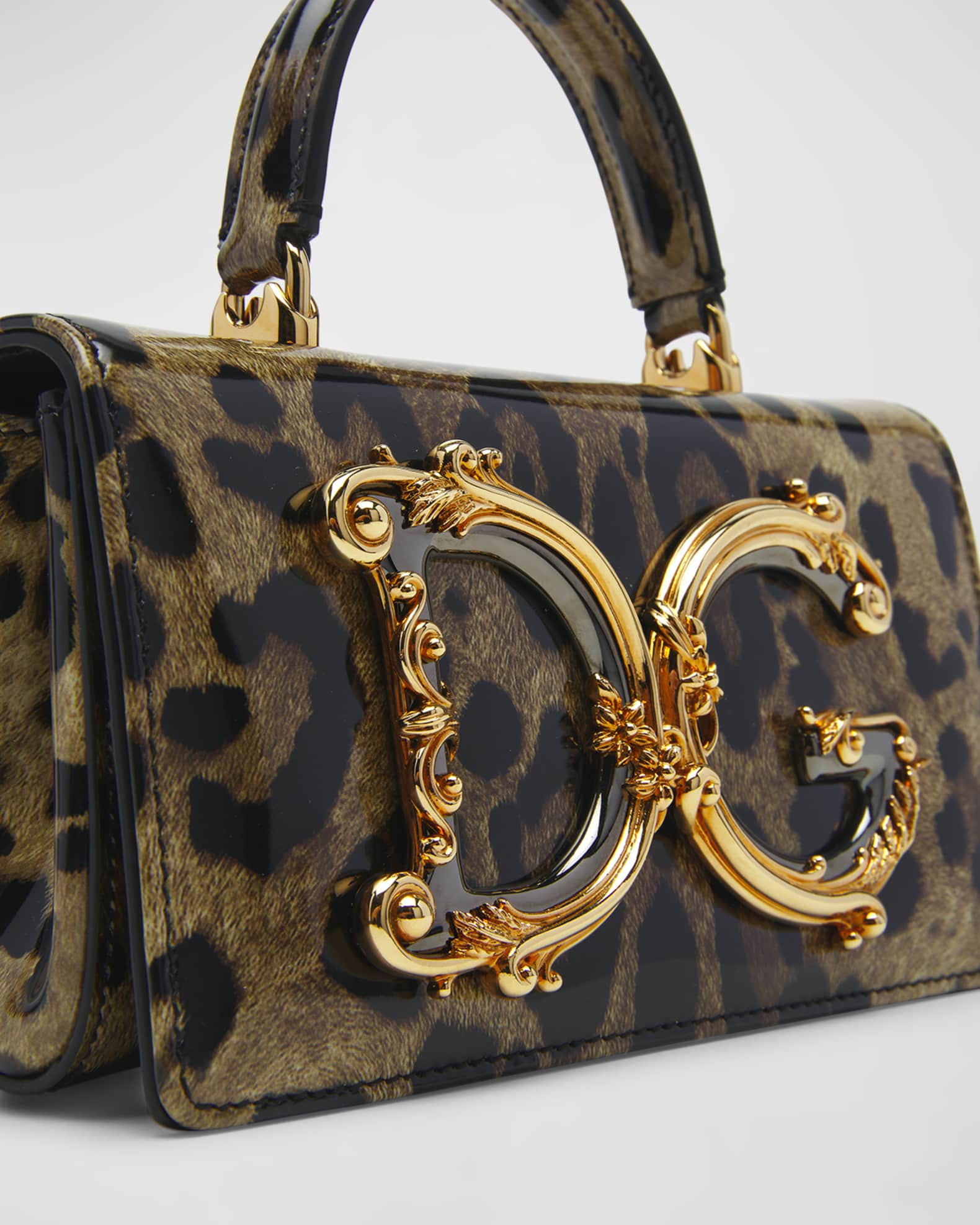 Dolce&Gabbana DG Girls Leopard Top-Handle Bag | Neiman Marcus
