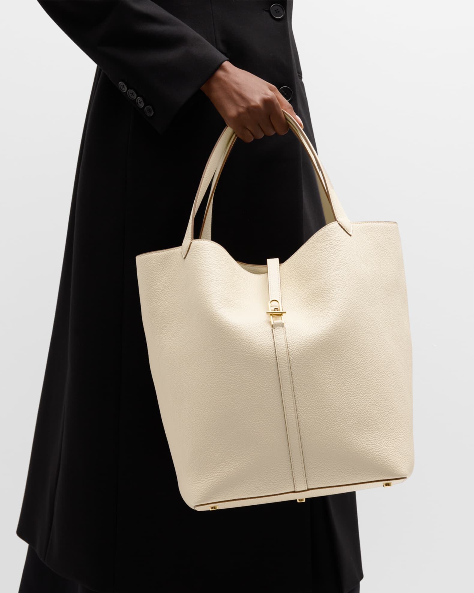 Savette Grain Leather Tote Bag | Neiman Marcus