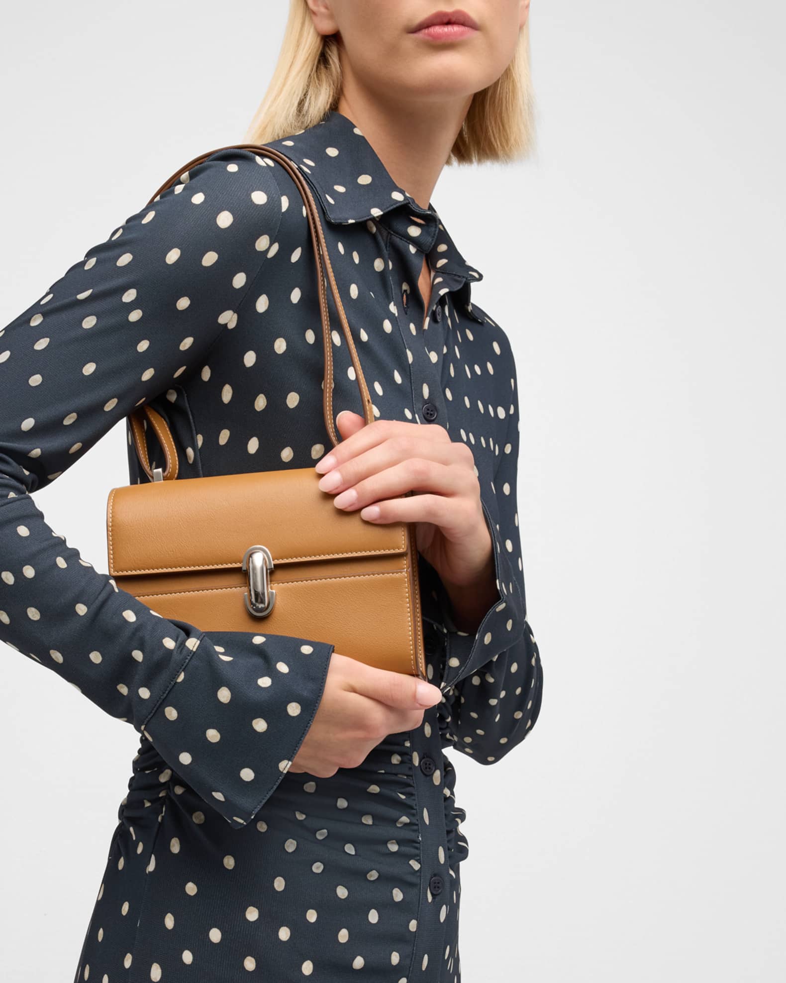 Savette Symmetry 19 Leather Top-Handle Bag | Neiman Marcus