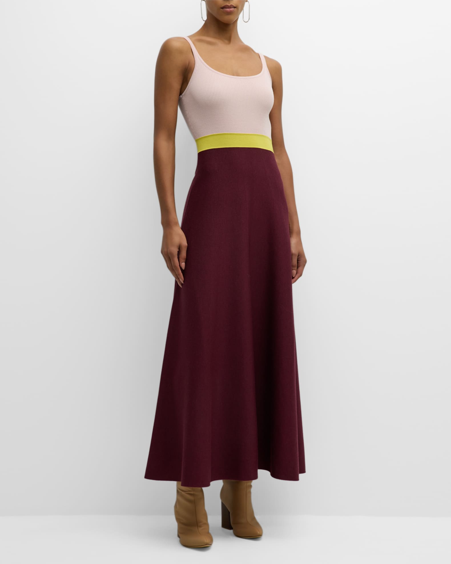 Gabriela Hearst Flaminius Colorblock Wool Maxi Dress | Neiman Marcus