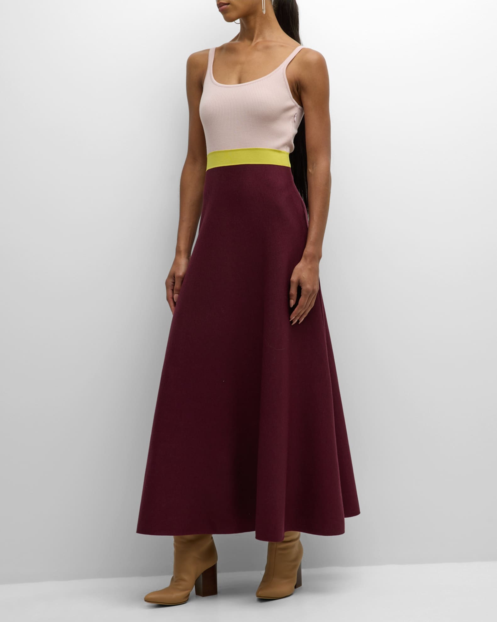 Gabriela Hearst Flaminius Colorblock Wool Maxi Dress | Neiman Marcus