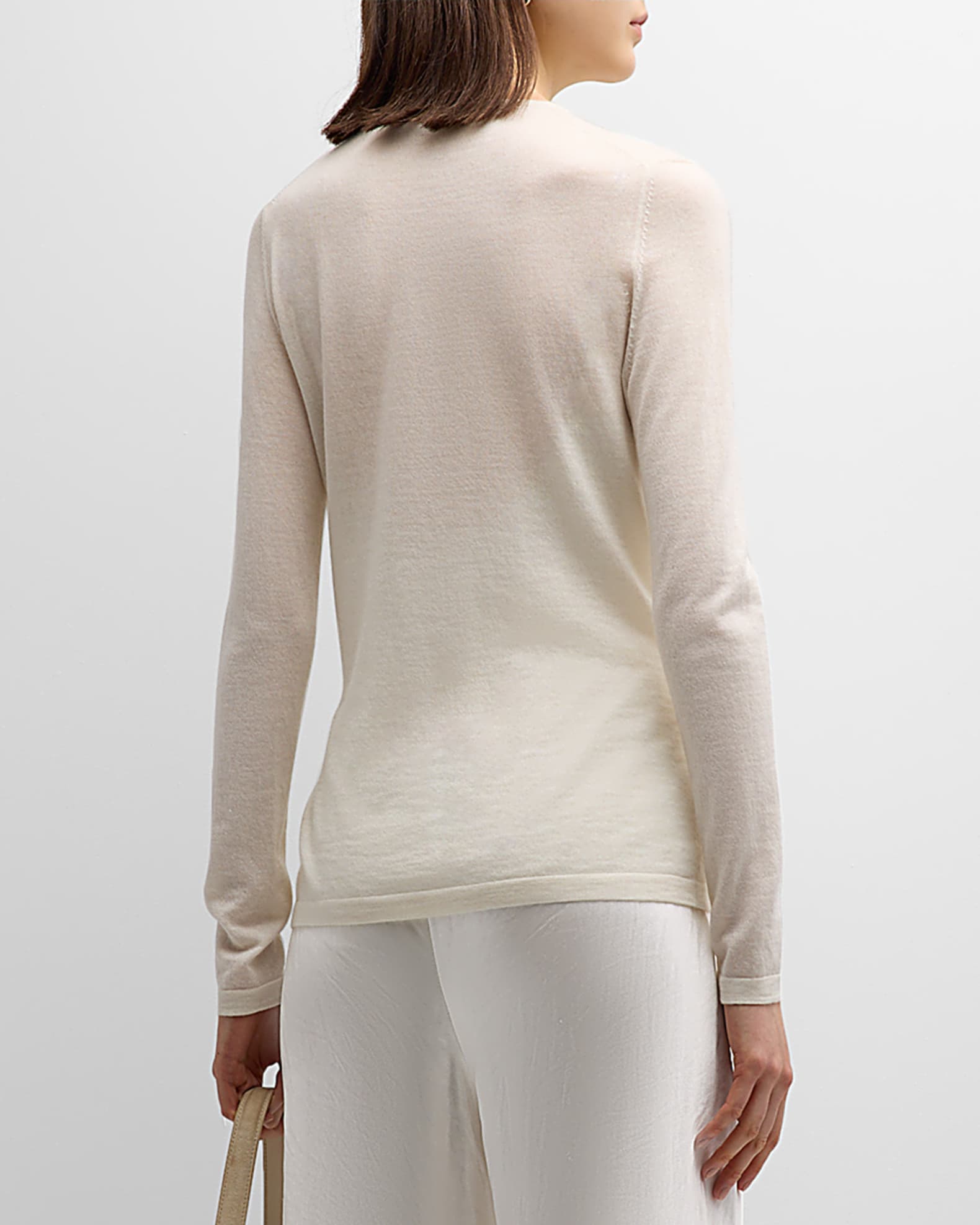 Neiman Marcus Cashmere Collection Cashmere Superfine Crewneck Top ...