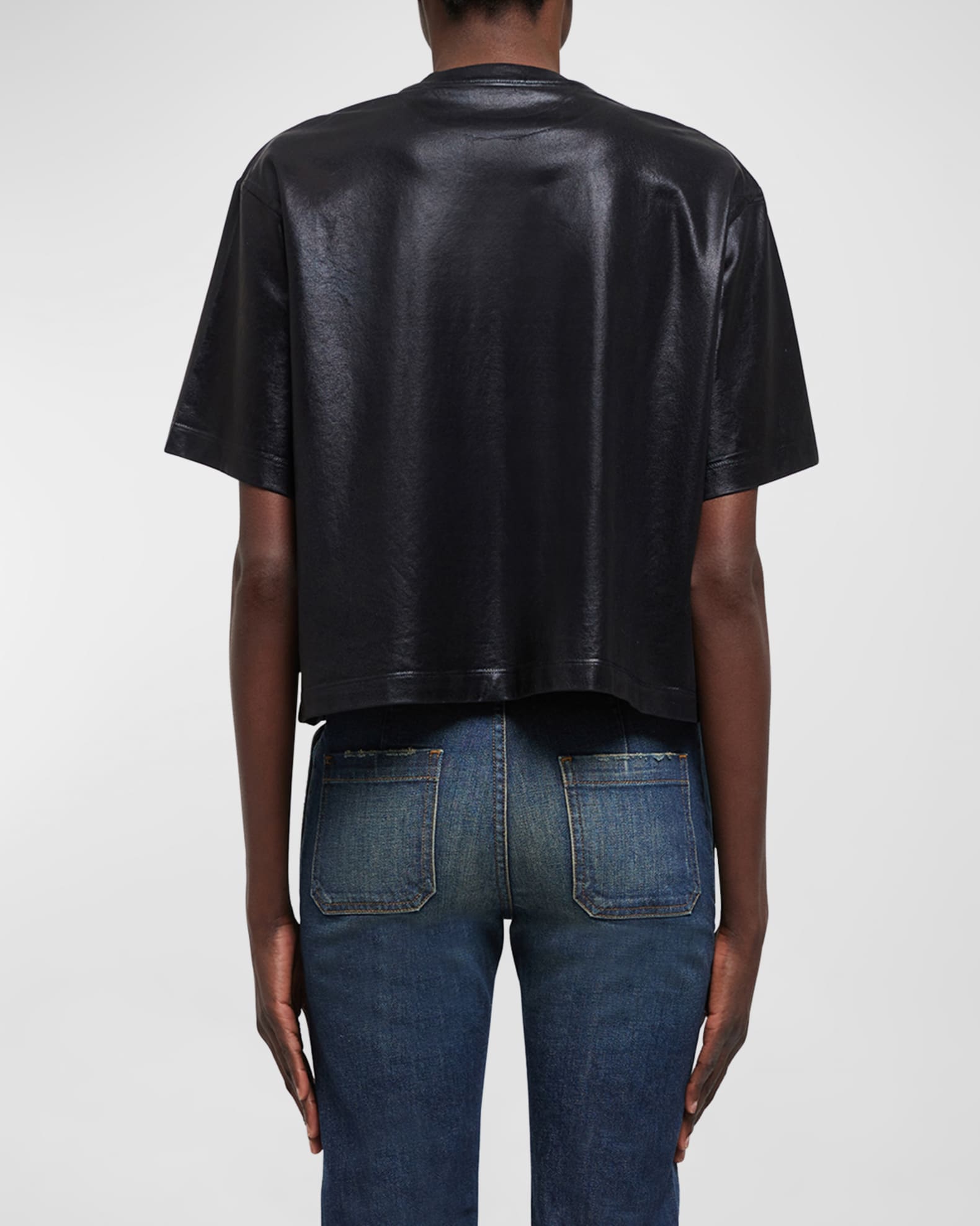 SIMKHAI Simkhai Label Short-Sleeve T-Shirt | Neiman Marcus