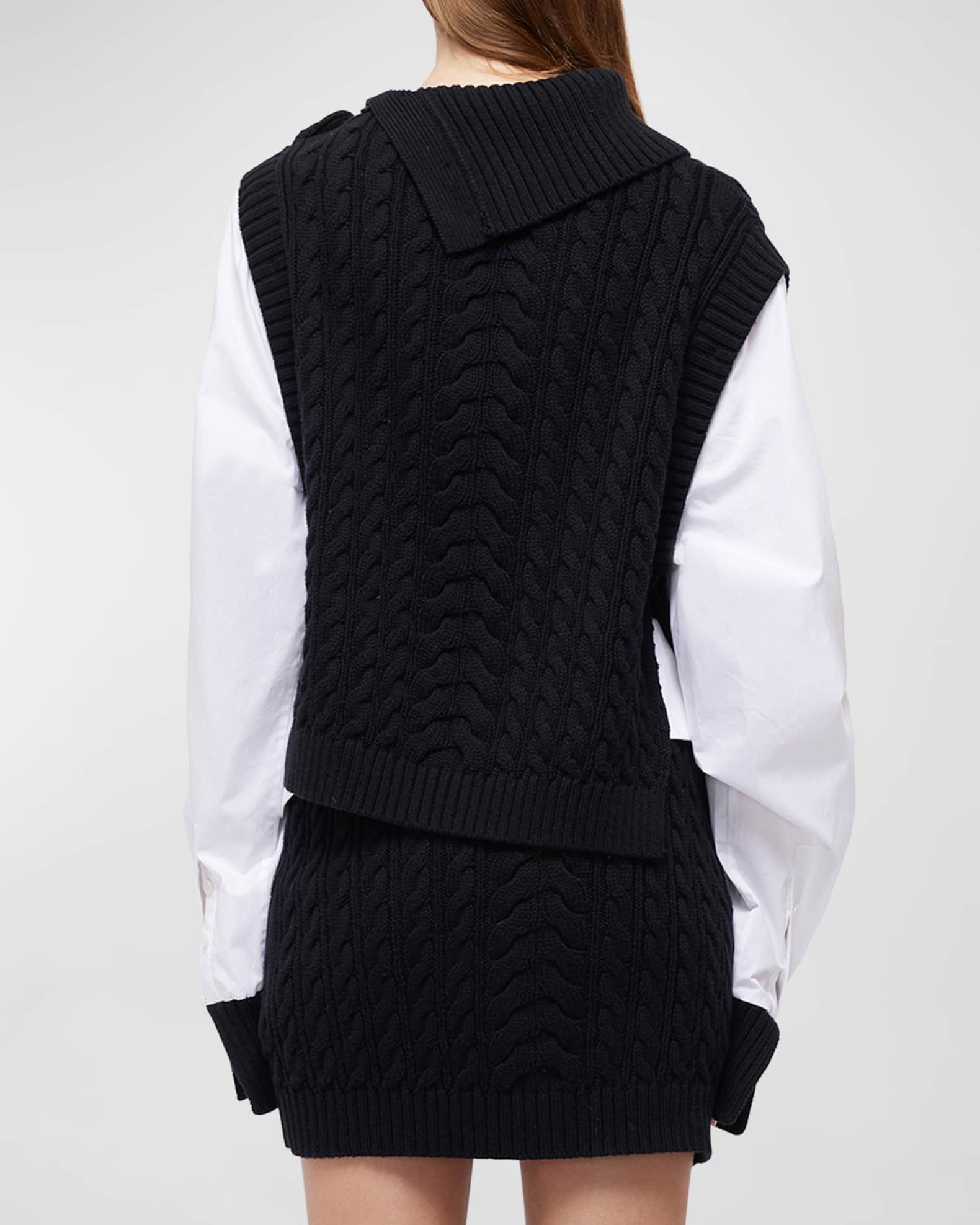 SIMKHAI Linnea Long-Sleeve Combo Knit Pullover Sweater | Neiman Marcus