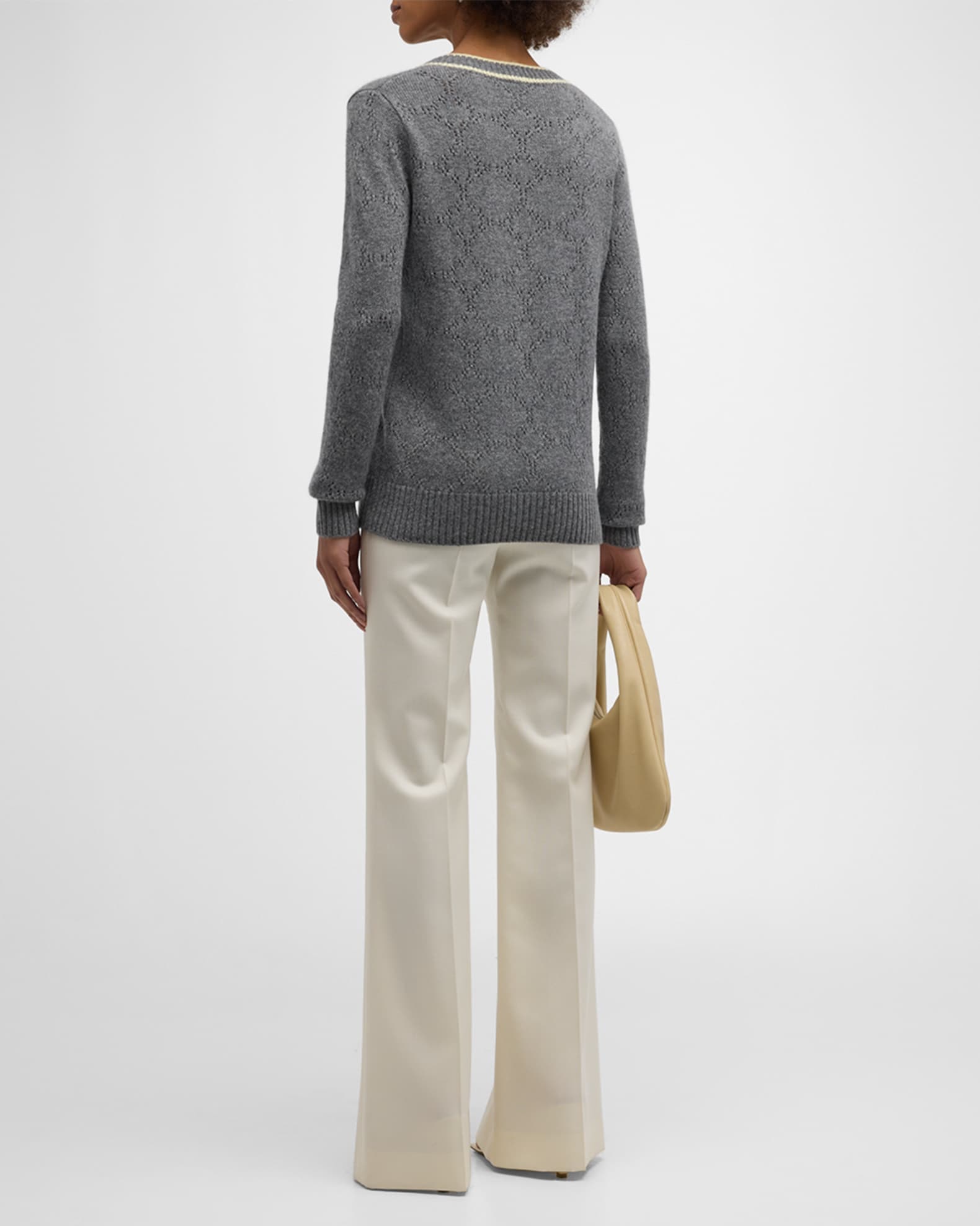 Neiman Marcus Cashmere Collection Cashmere V-Neck Tennis Sweater ...