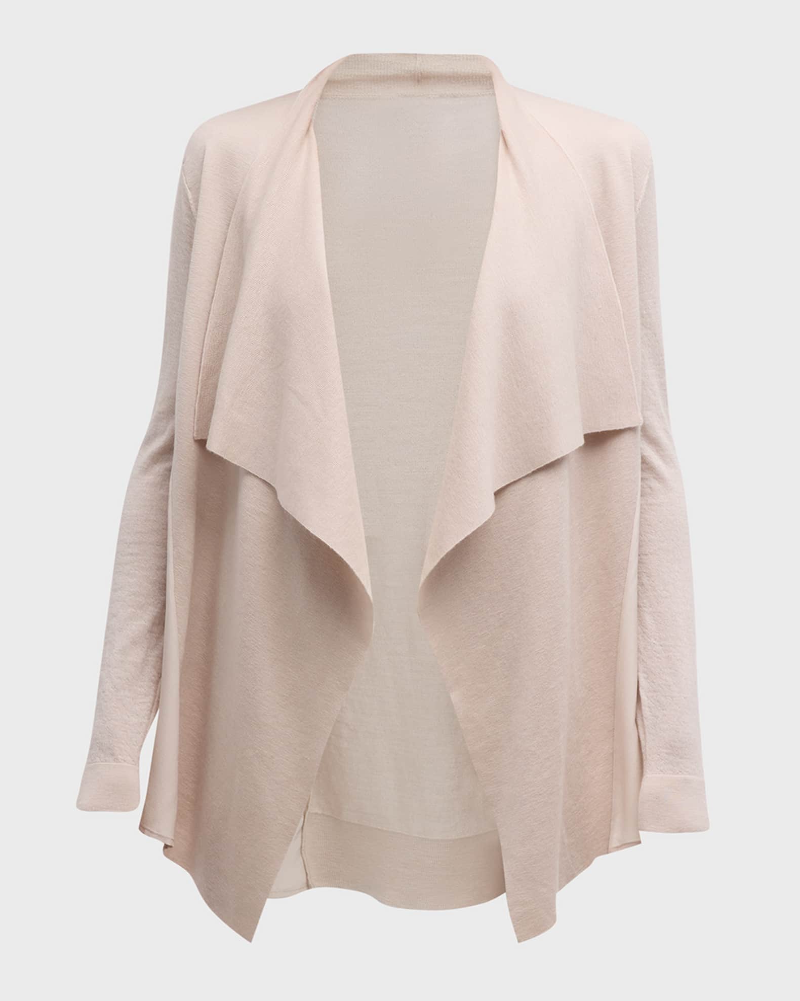 Neiman Marcus Cashmere Collection Cashmere Superfine Draped Cardigan ...