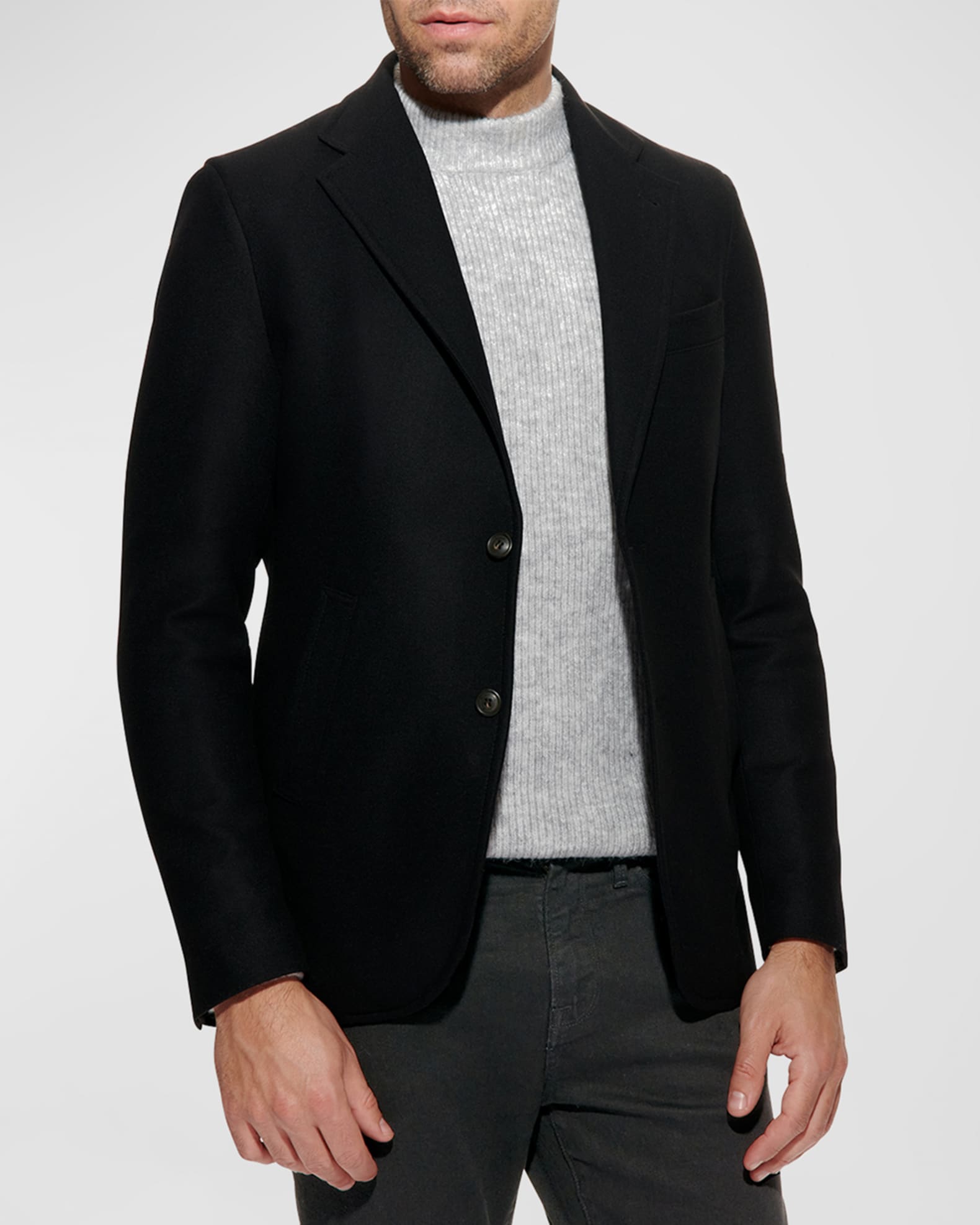 Norwegian Wool Men's Soft Performance Blazer with Bib | Neiman Marcus