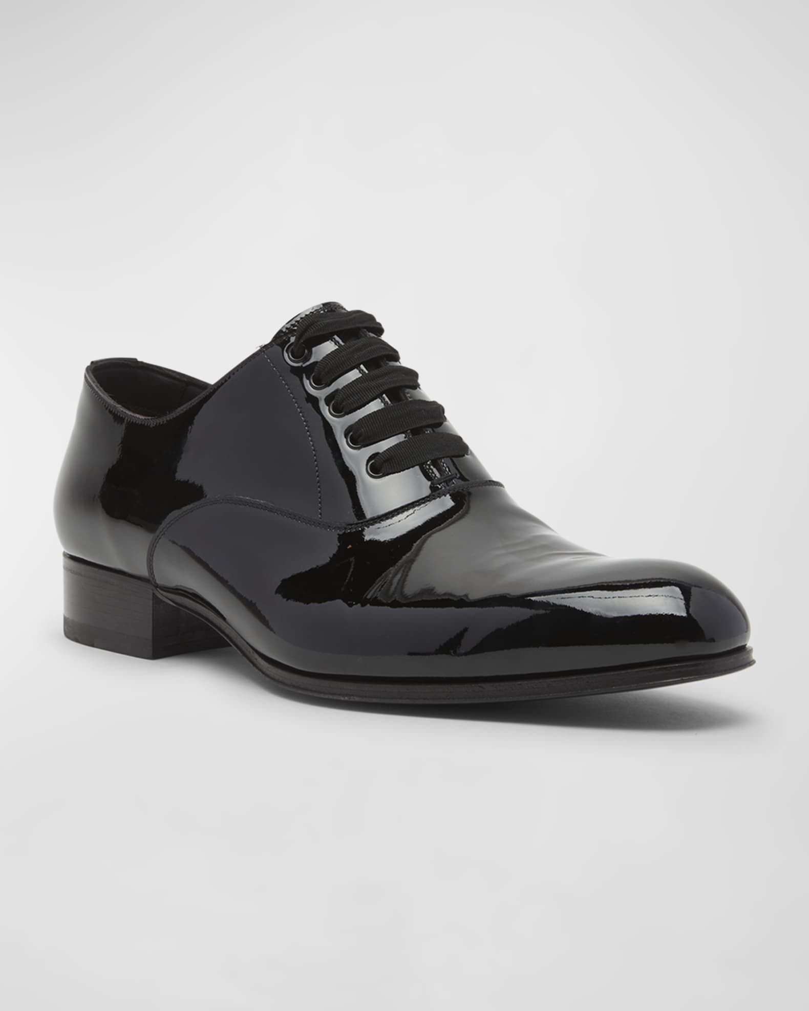 TOM FORD Men's Edgar Patent Leather Oxfords | Neiman Marcus