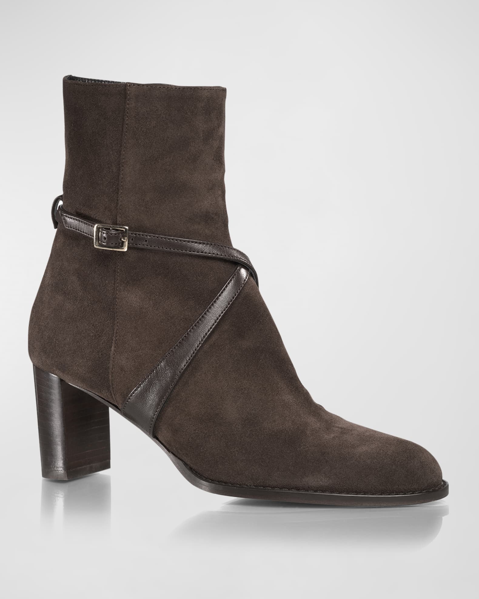 Marion Parke Selena Suede Ankle-Strap Booties | Neiman Marcus