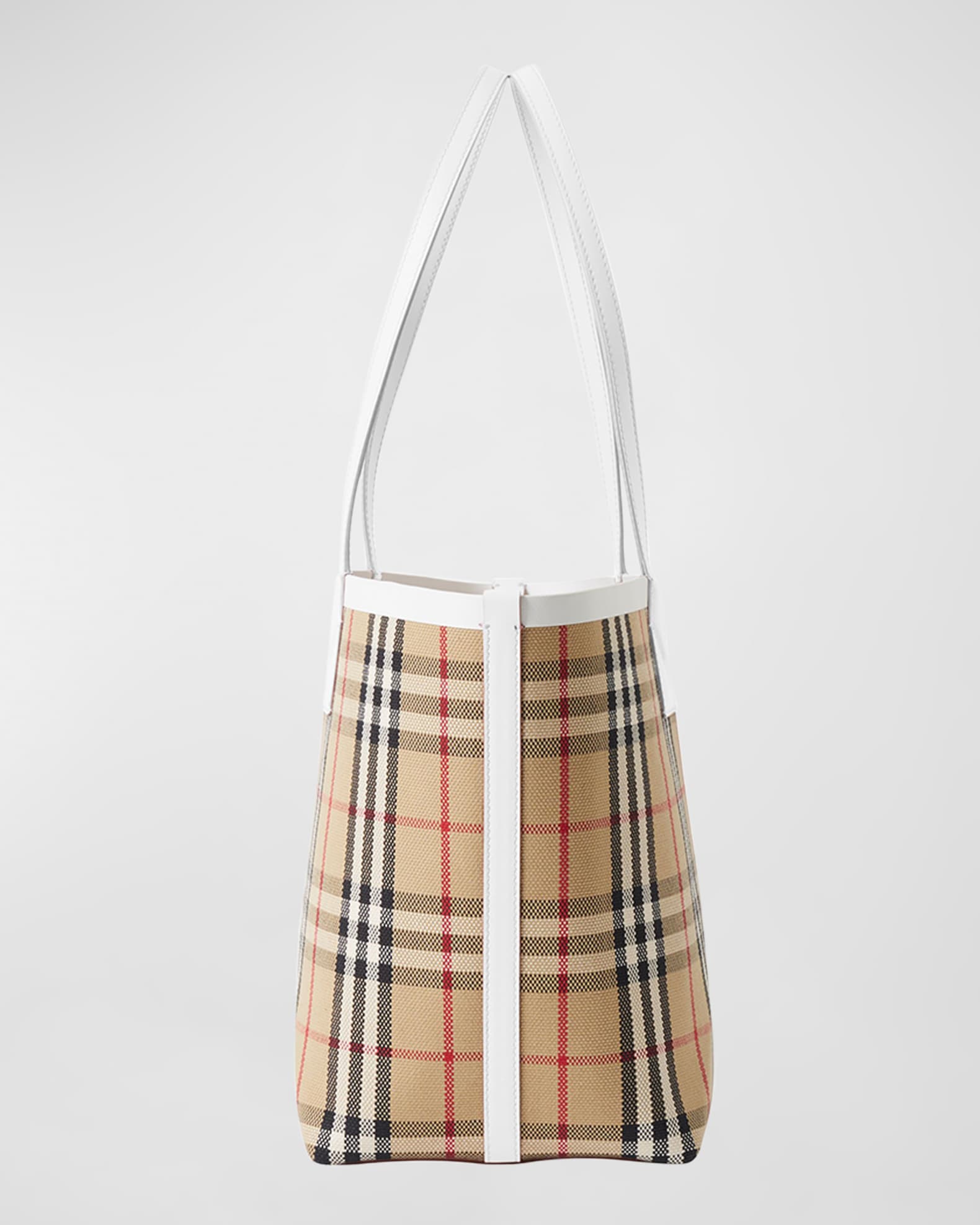 Burberry London Small Check Canvas Tote Bag | Neiman Marcus