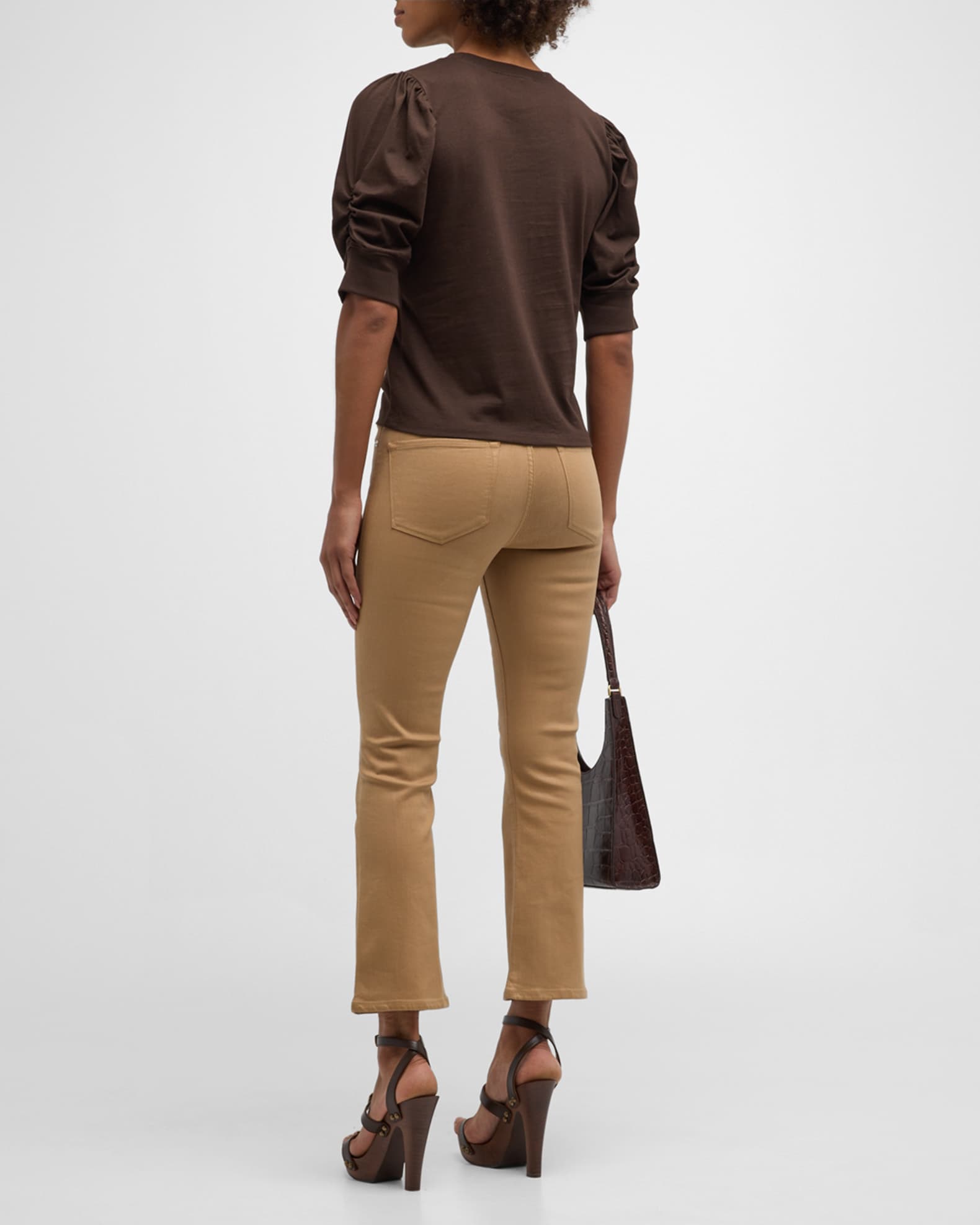 FRAME Le Crop Mini Boot Coated Jeans | Neiman Marcus