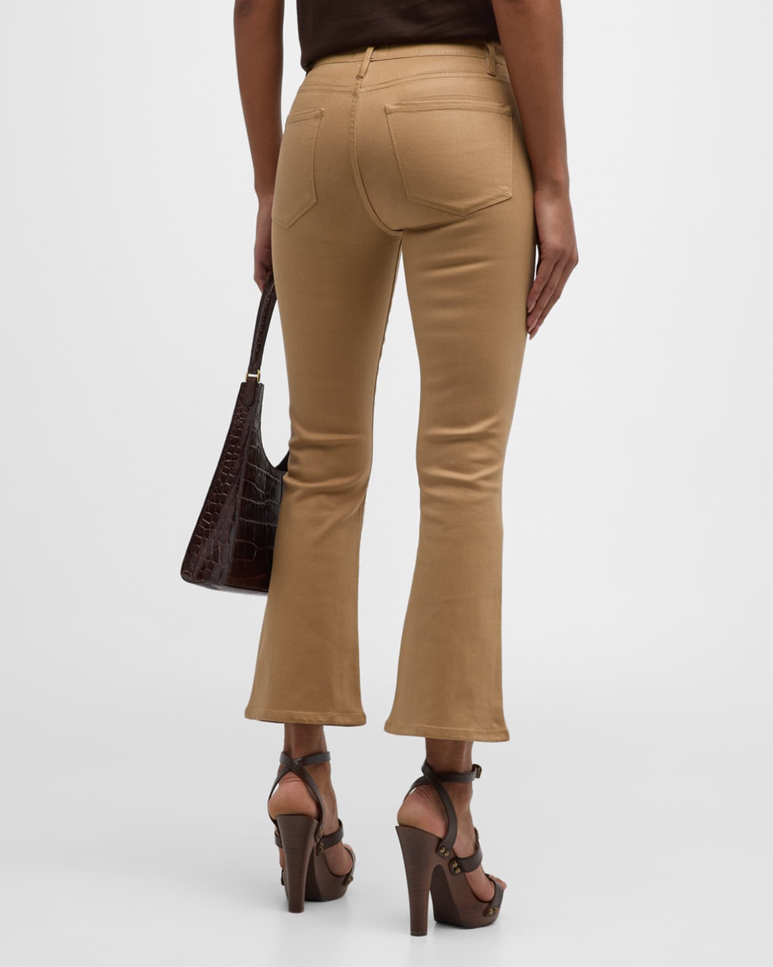 FRAME Le Crop Mini Boot Coated Jeans | Neiman Marcus