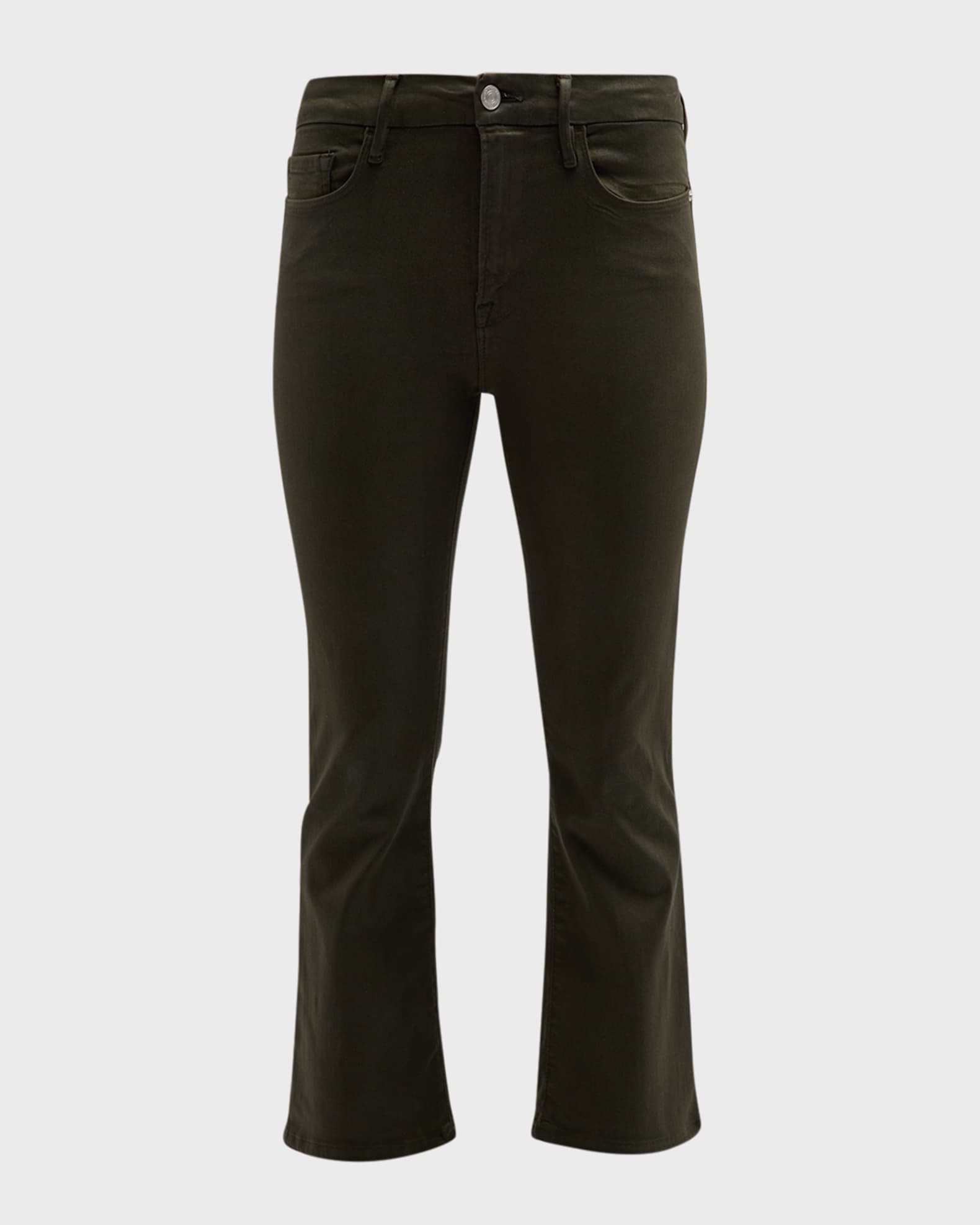 FRAME Le Crop Mini Boot Coated Jeans | Neiman Marcus